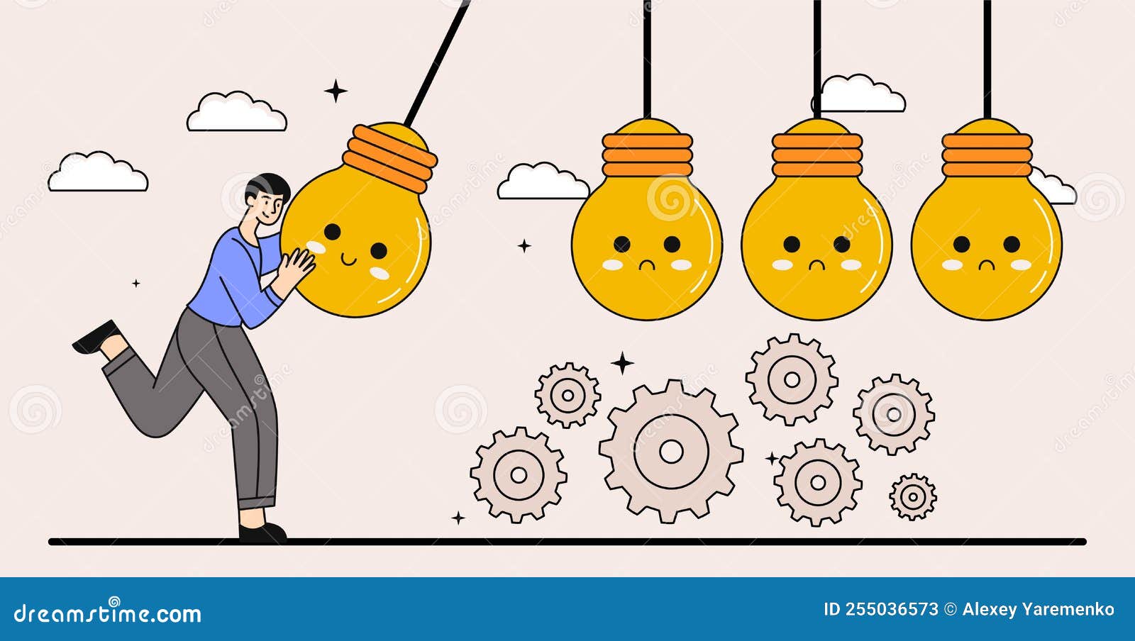 Optimistic man concept stock vector. Illustration of control - 255036573