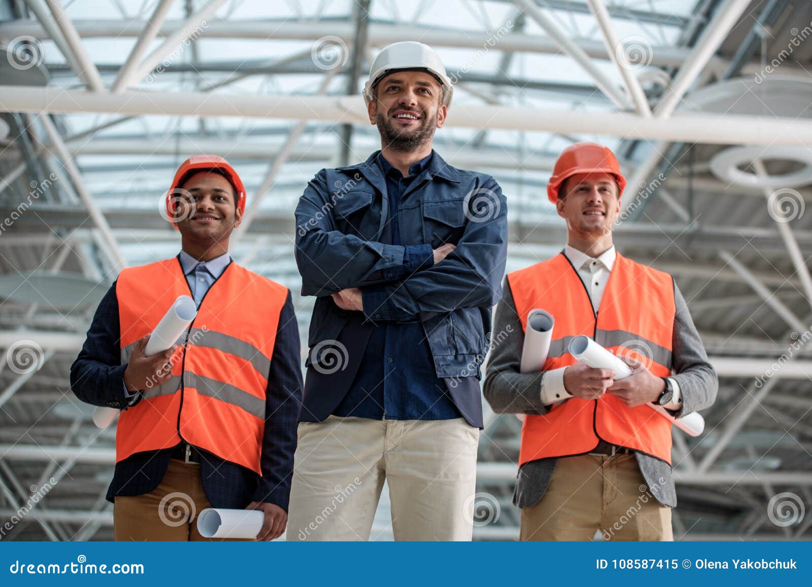 Optimistic Skilled Engineers are Working on New Project Stock Image ...