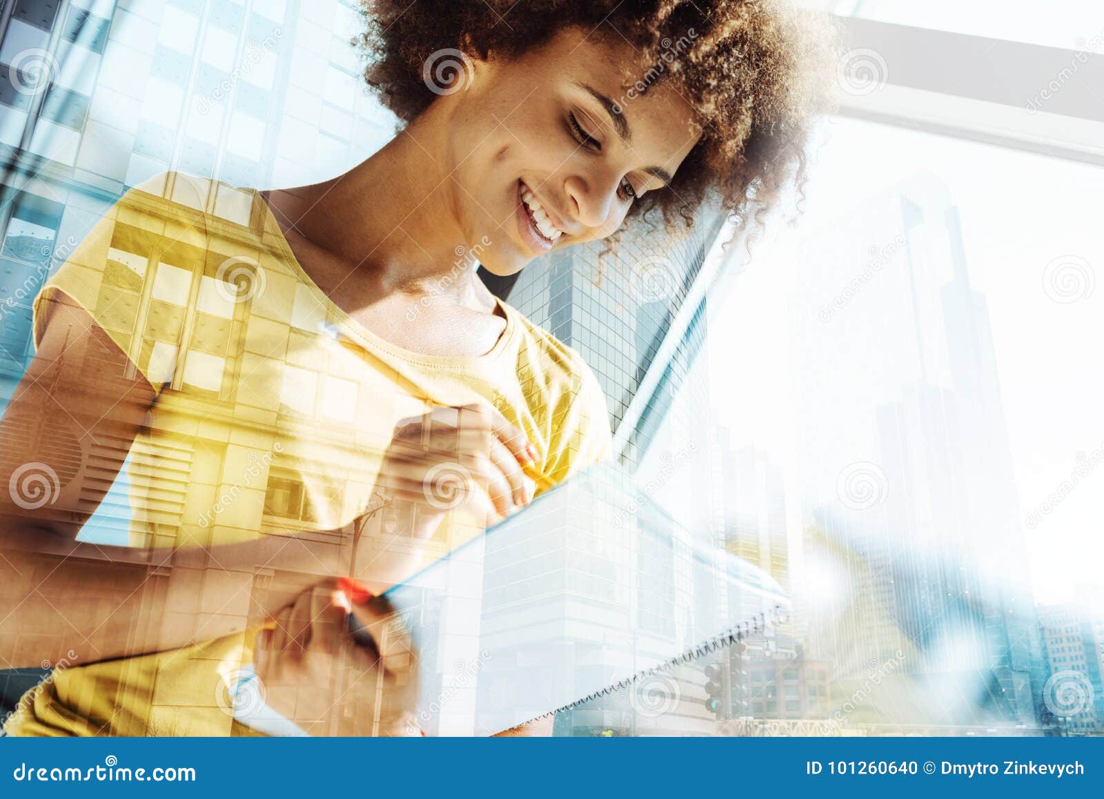 Optimistic Student Preparing for Classes Stock Photo - Image of ...