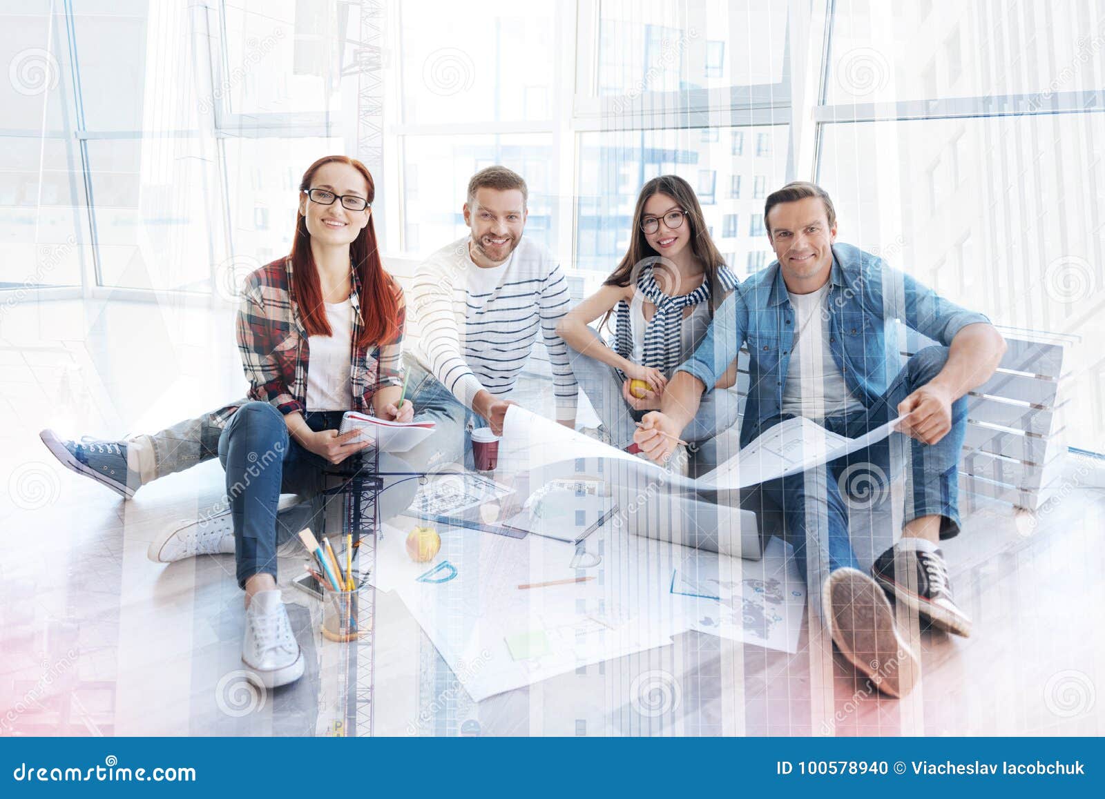 Optimistic Students Having Preparation Together Stock Photo - Image of ...