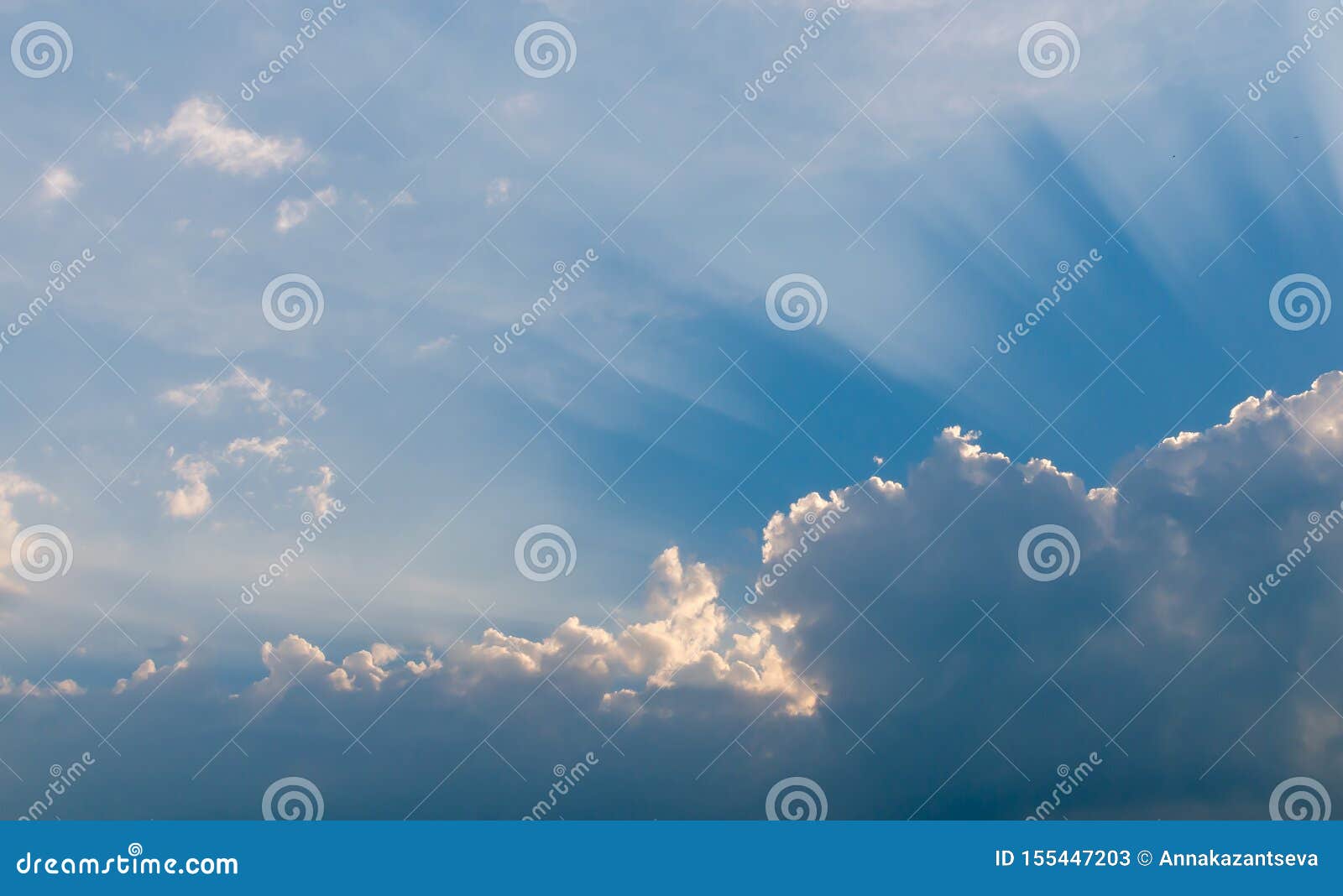 Optimistic Sunset Rays Behind the Clouds. Glow in the Sky. Symbol of ...