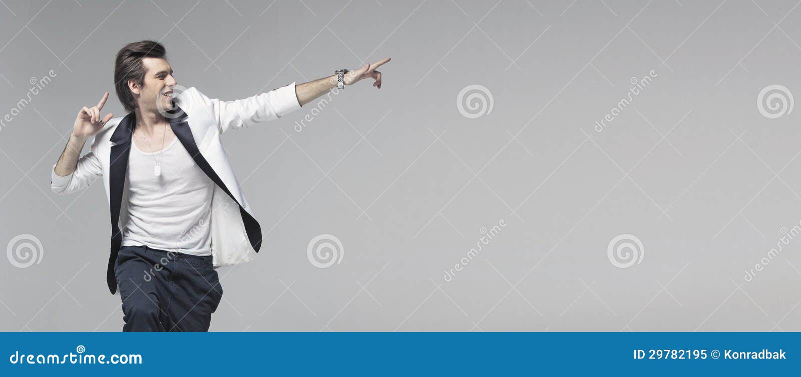 Optimistic Man Dancing with Himself Stock Image - Image of business ...