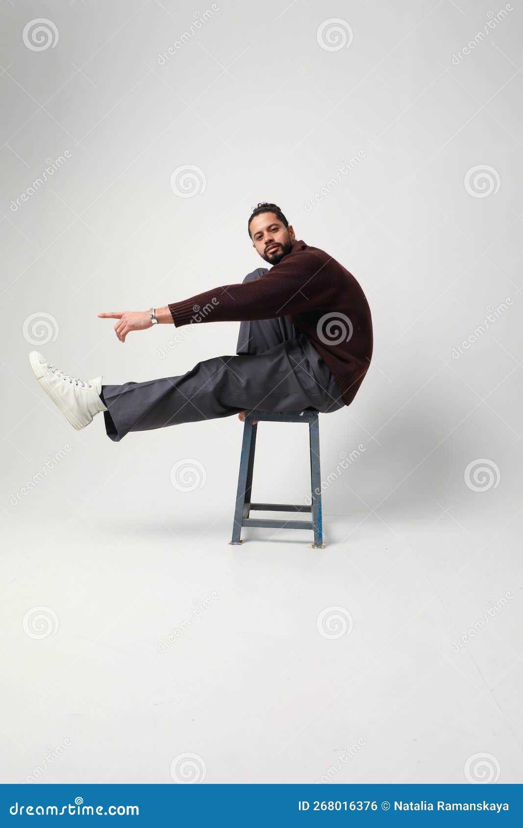 Optimistic and Young Man Posing in Studio. Mind Set and Mental Health ...