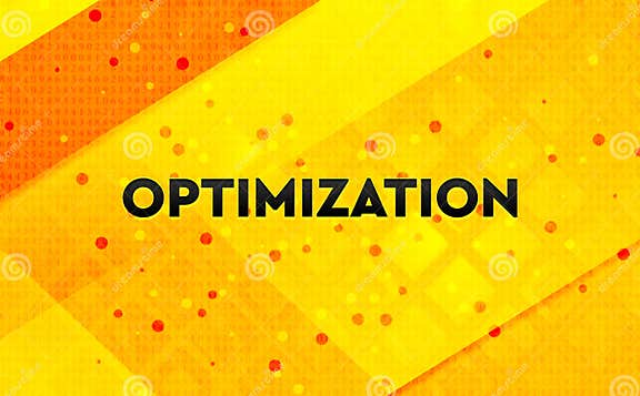 Optimization Abstract Digital Banner Yellow Background Stock ...