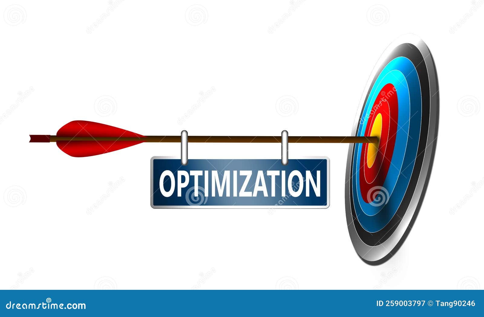 Optimization Banner Hang on Arrow Hit on Bull Eye Stock Illustration ...
