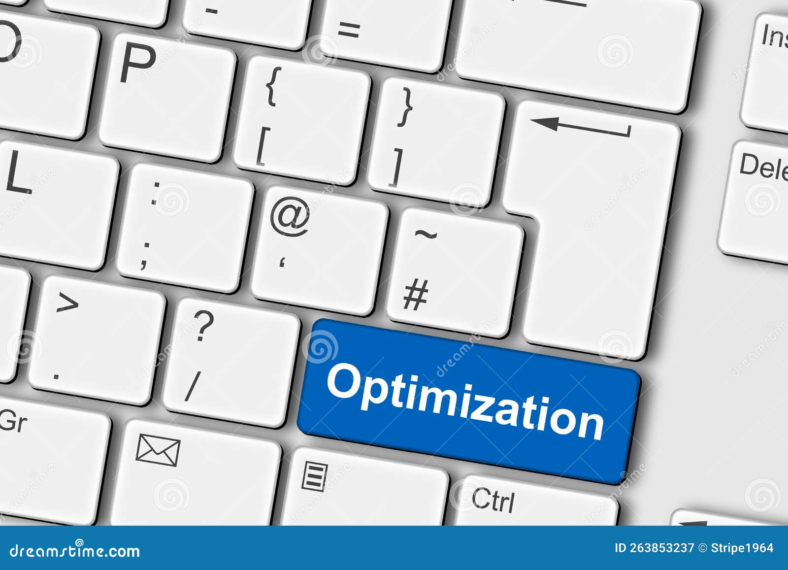 Optimization Concept PC Computer Keyboard 3d Illustration Stock ...