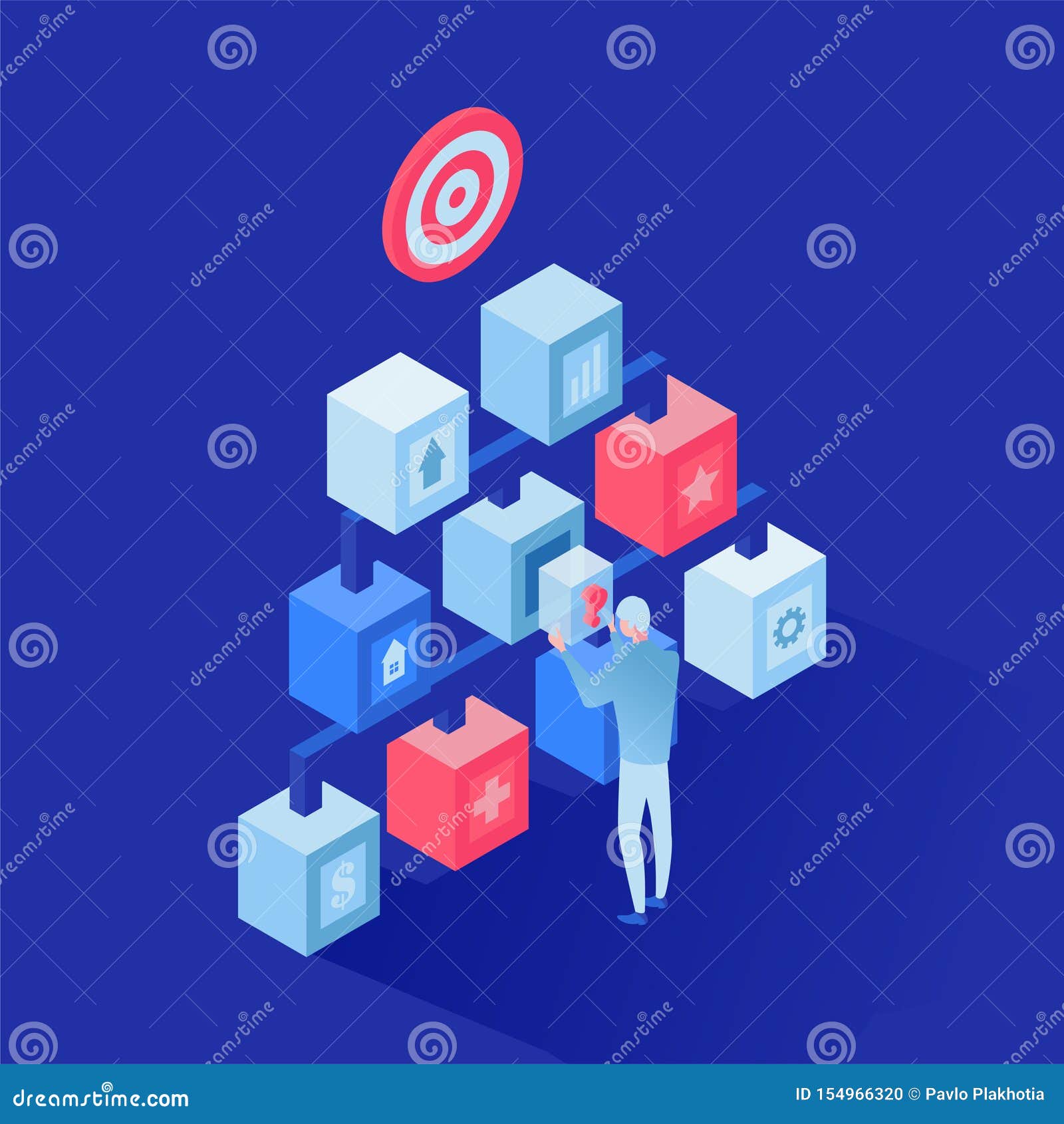 Optimization Expert Vector Isometric Illustration. Cartoon Worker ...