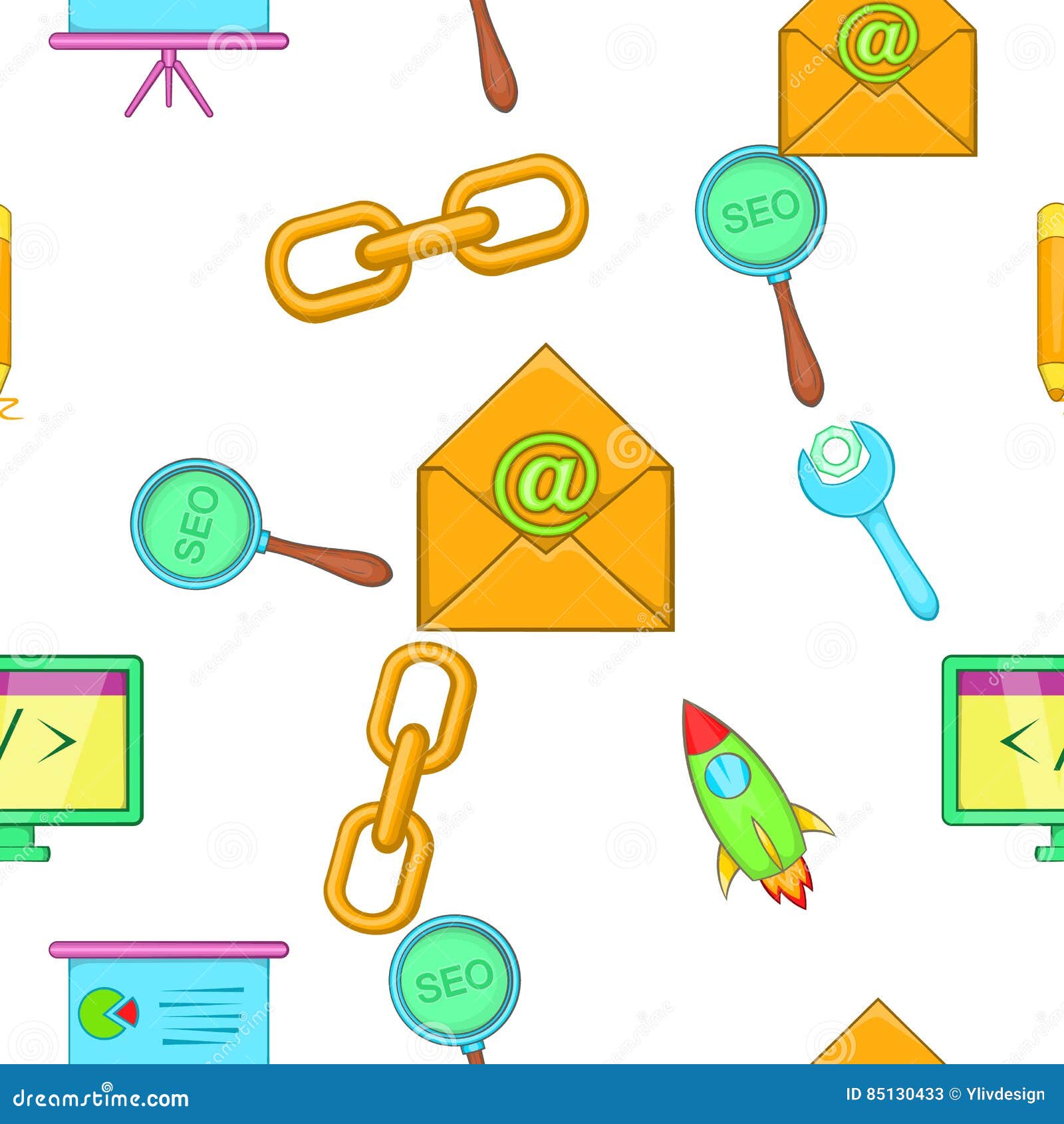 Optimization Icons Set, Cartoon Style Stock Vector - Illustration of ...