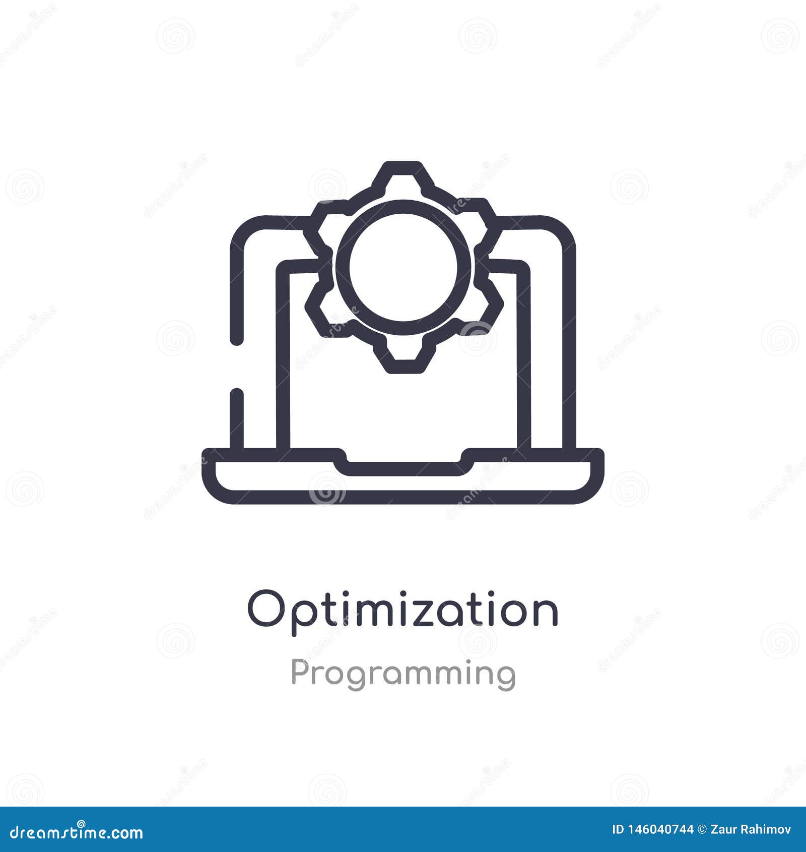 Optimization Outline Icon Isolated Line Vector Illustration From Programming Collection
