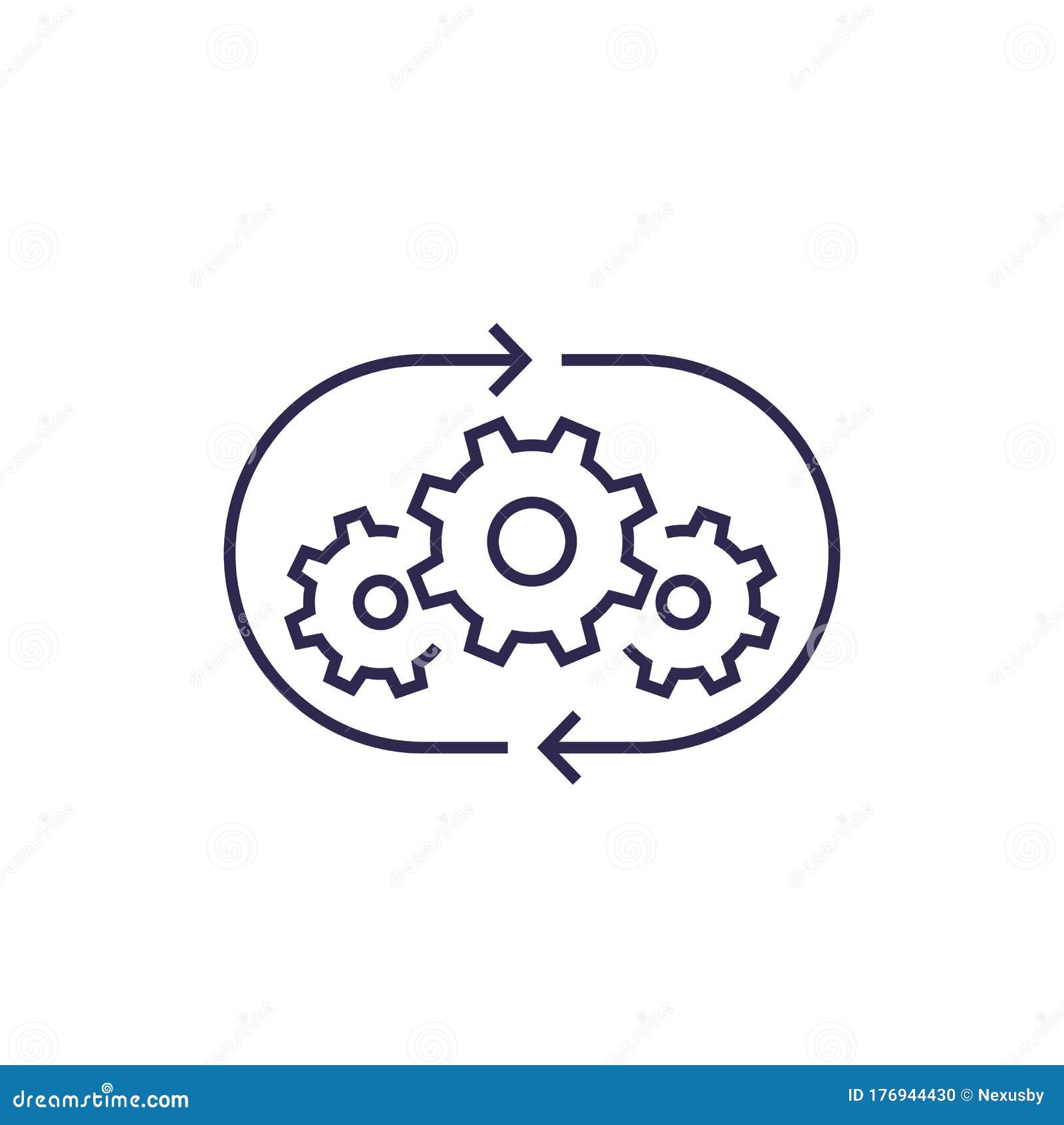 Optimization Process, Operations Line Icon Stock Vector - Illustration ...