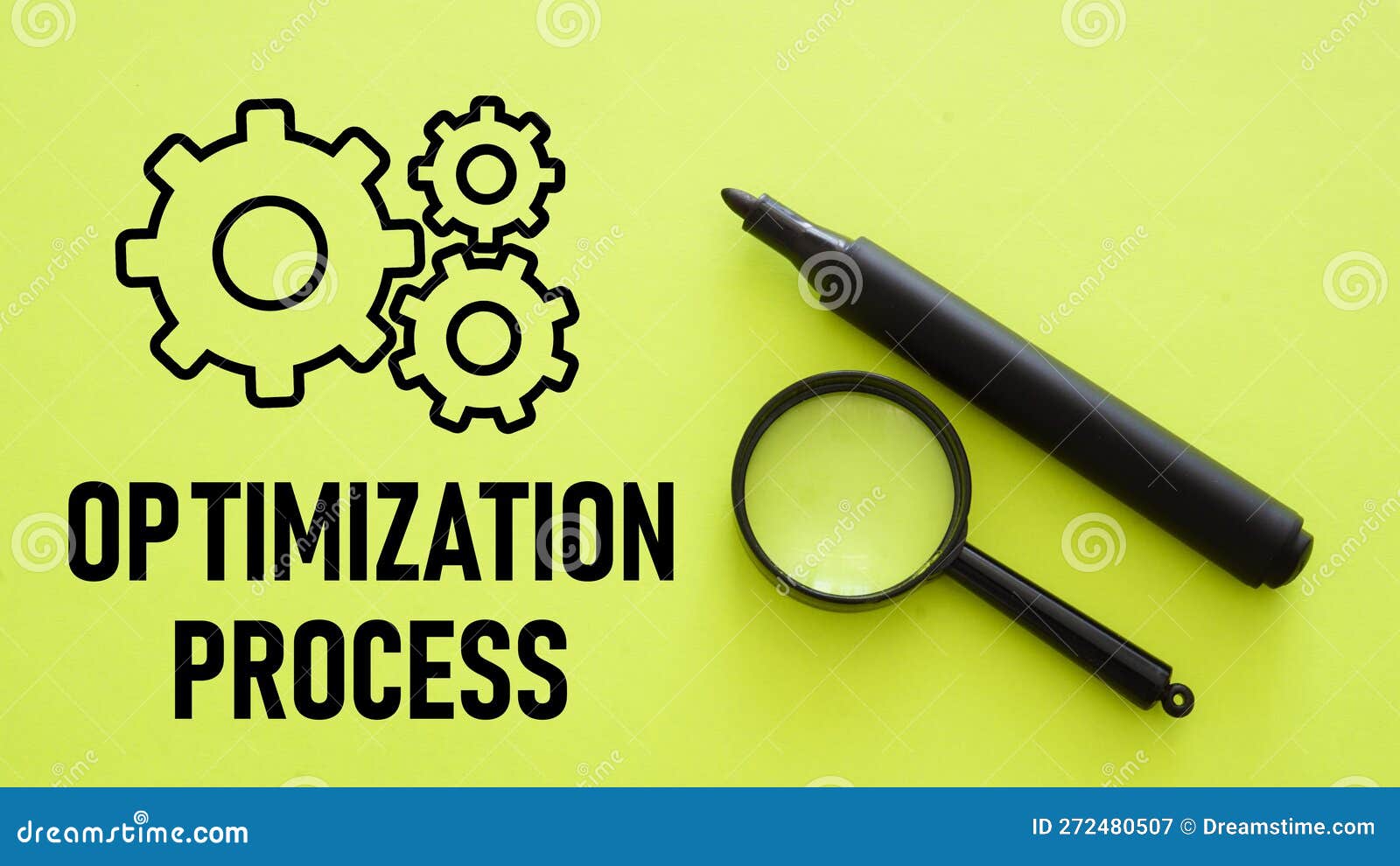 Optimization Process is Shown Using the Text and Picture of Gears Stock ...