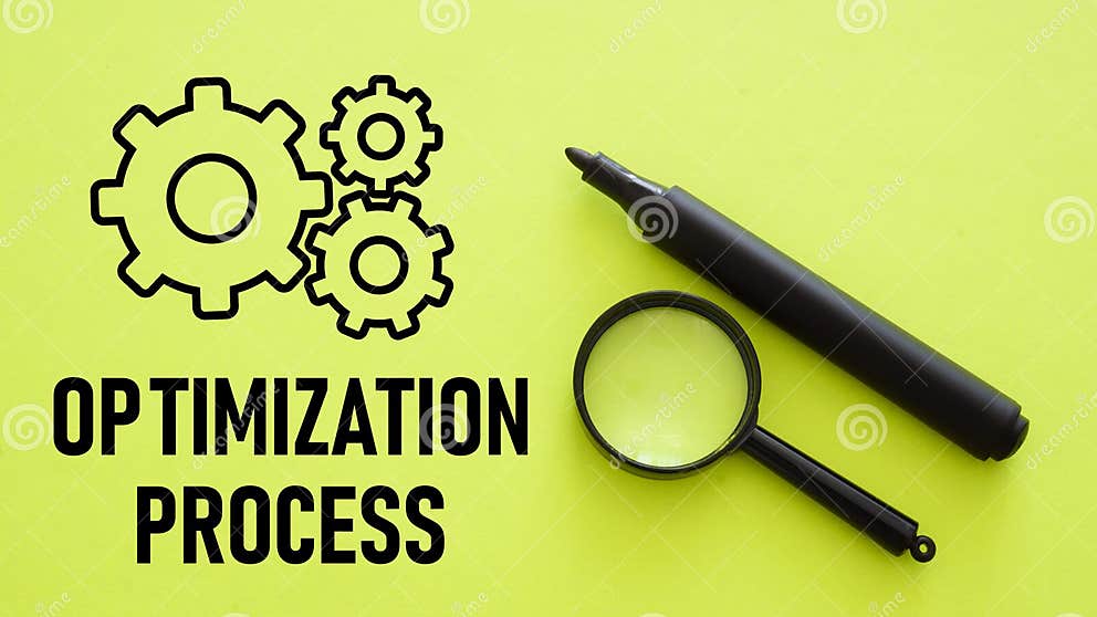 Optimization Process is Shown Using the Text and Picture of Gears Stock ...