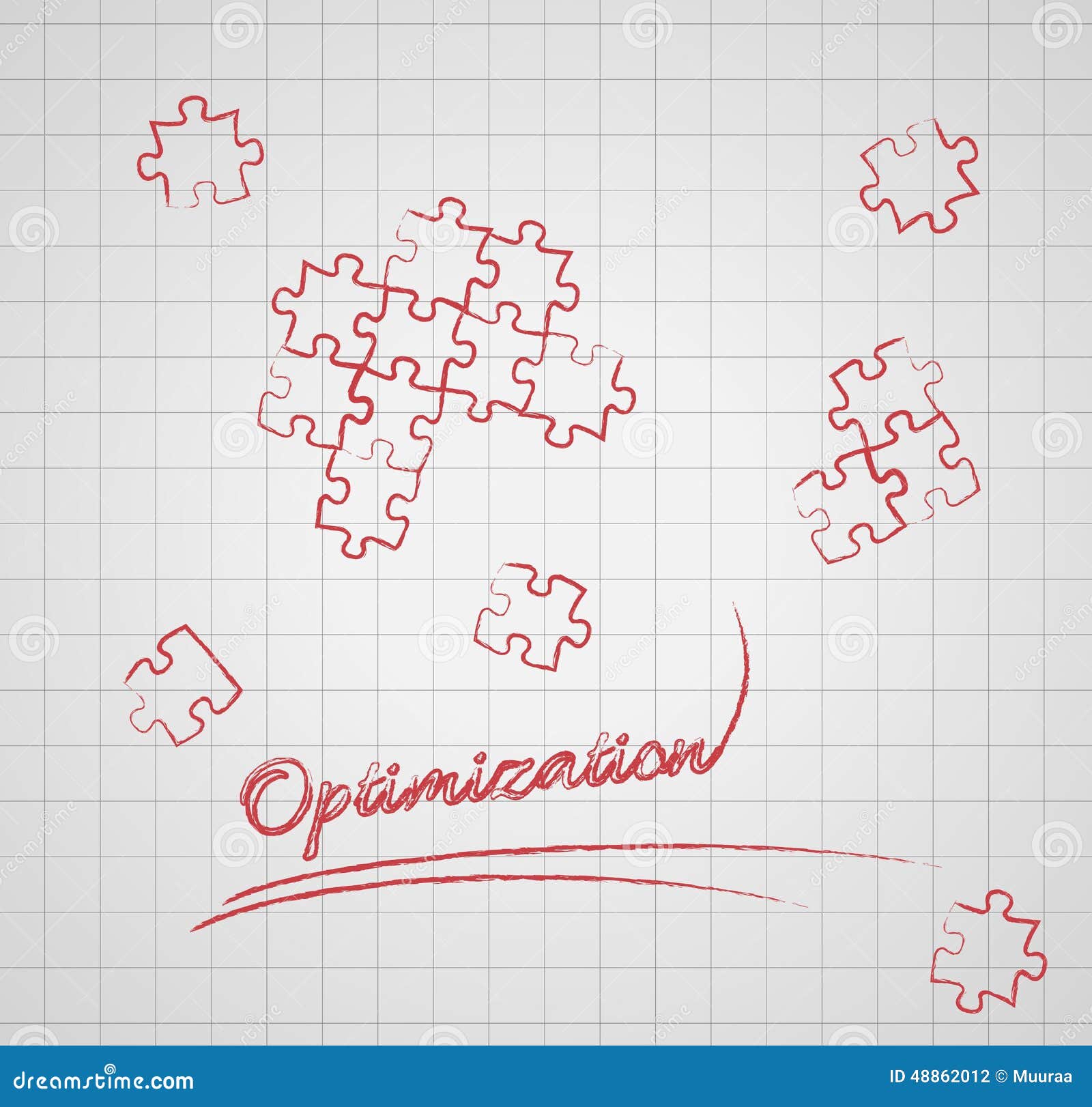Optimization with Puzzle Pieces Stock Illustration - Illustration of ...
