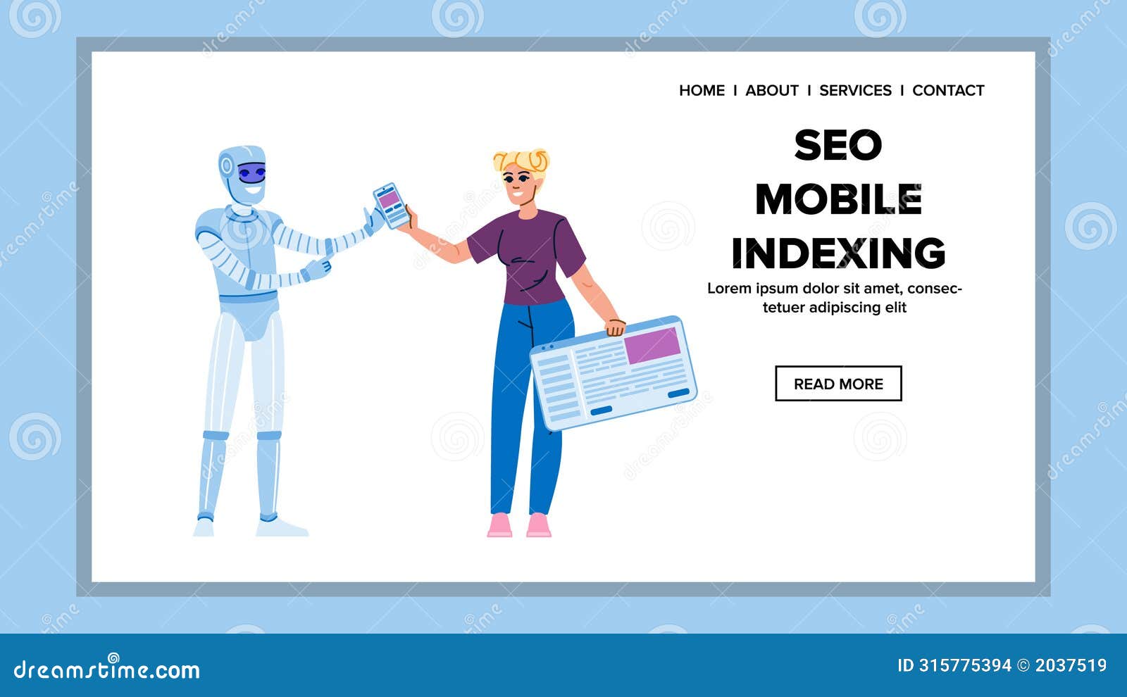 Optimization Seo Mobile Indexing Vector Stock Illustration ...