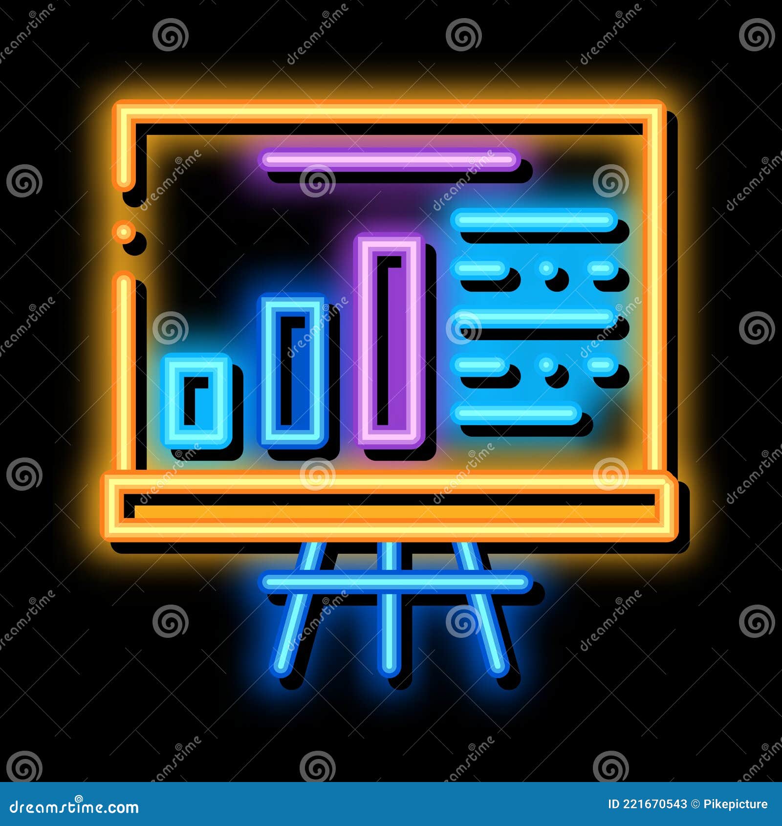 Optimization Study Diagram Chart Neon Glow Icon Illustration Stock ...
