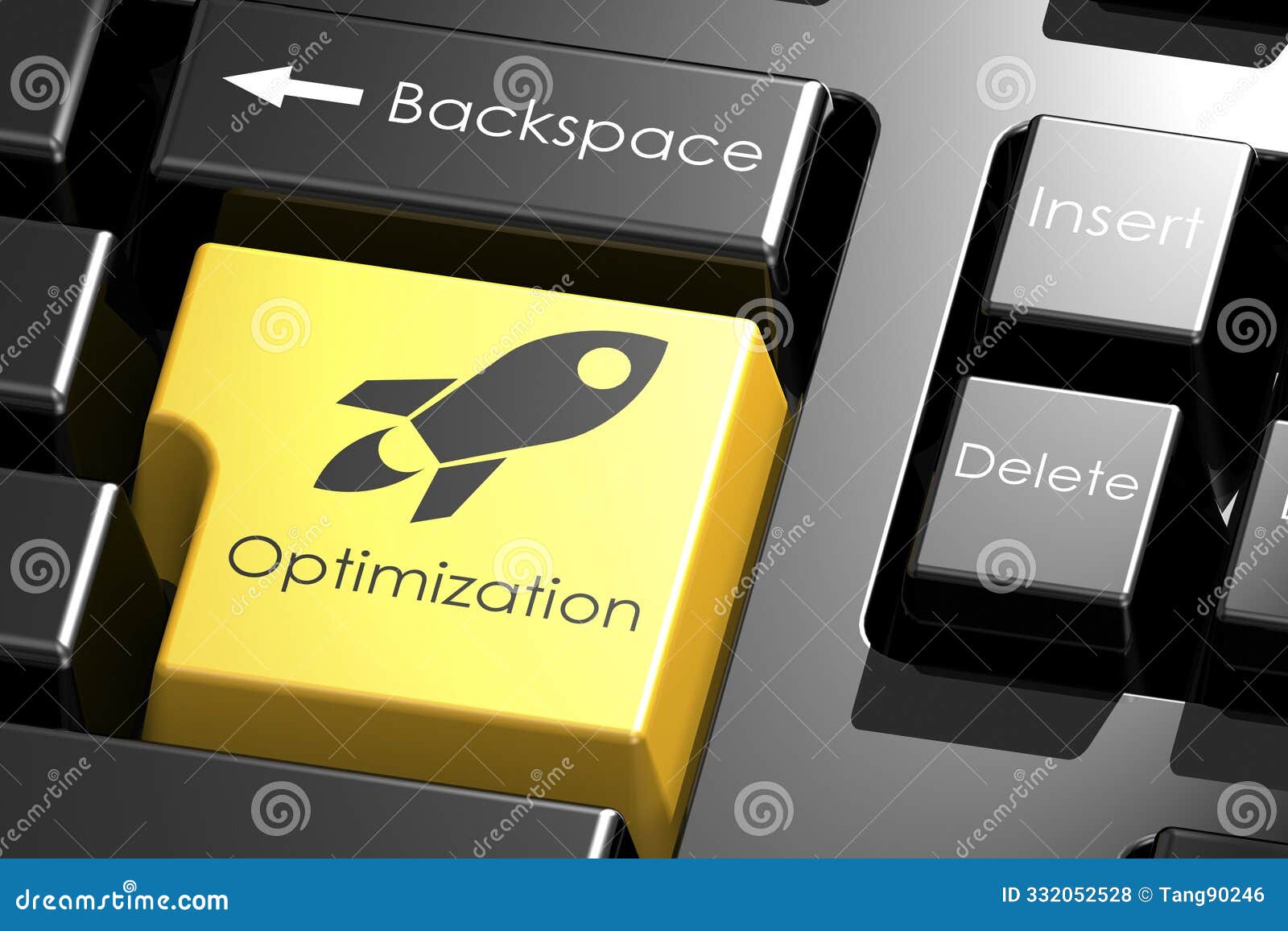 Optimization Word on Black Keyboard Stock Illustration - Illustration ...