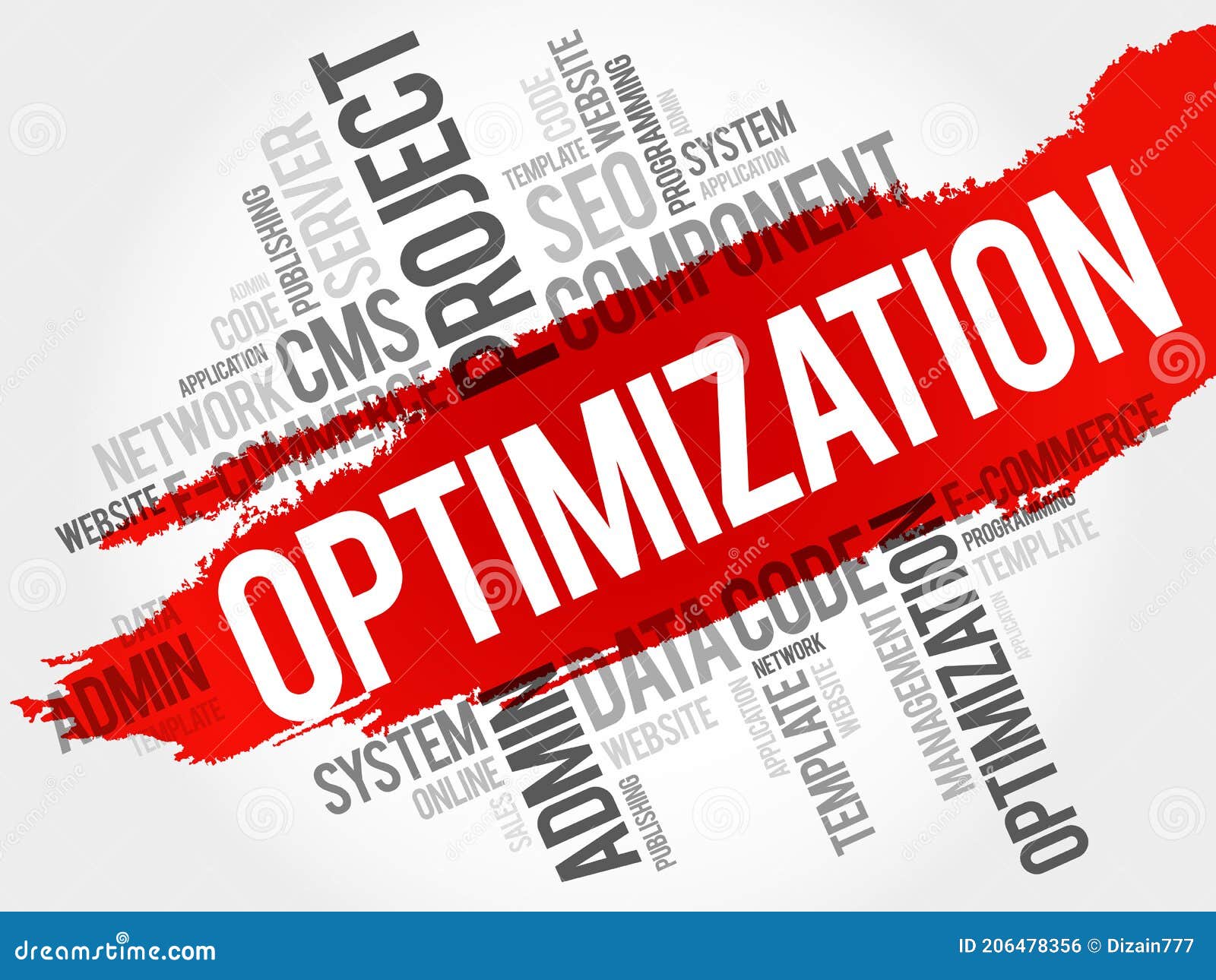 OPTIMIZATION word cloud stock illustration. Illustration of list ...