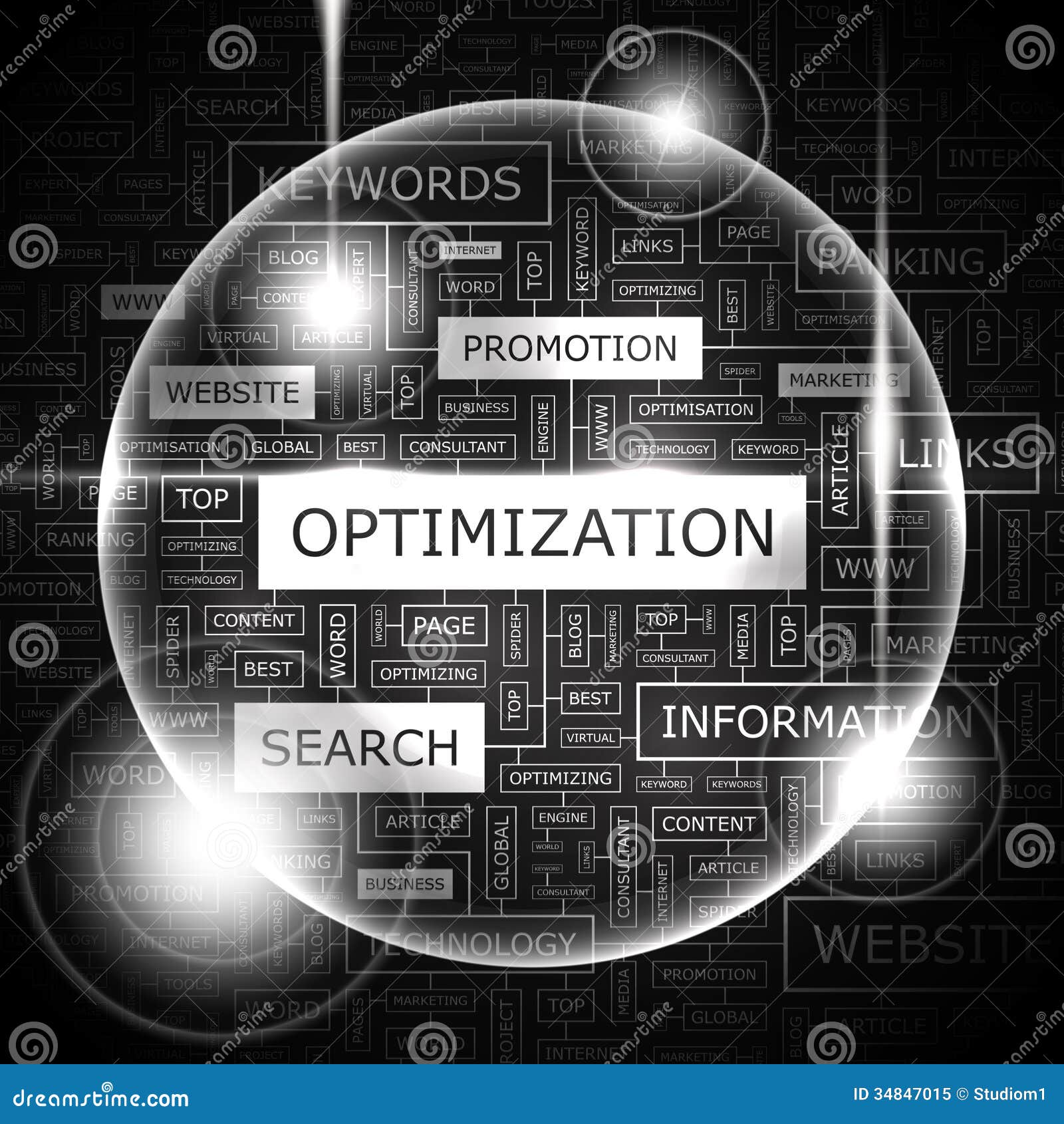 OPTIMIZATION stock vector. Illustration of engine, marketing - 34847015