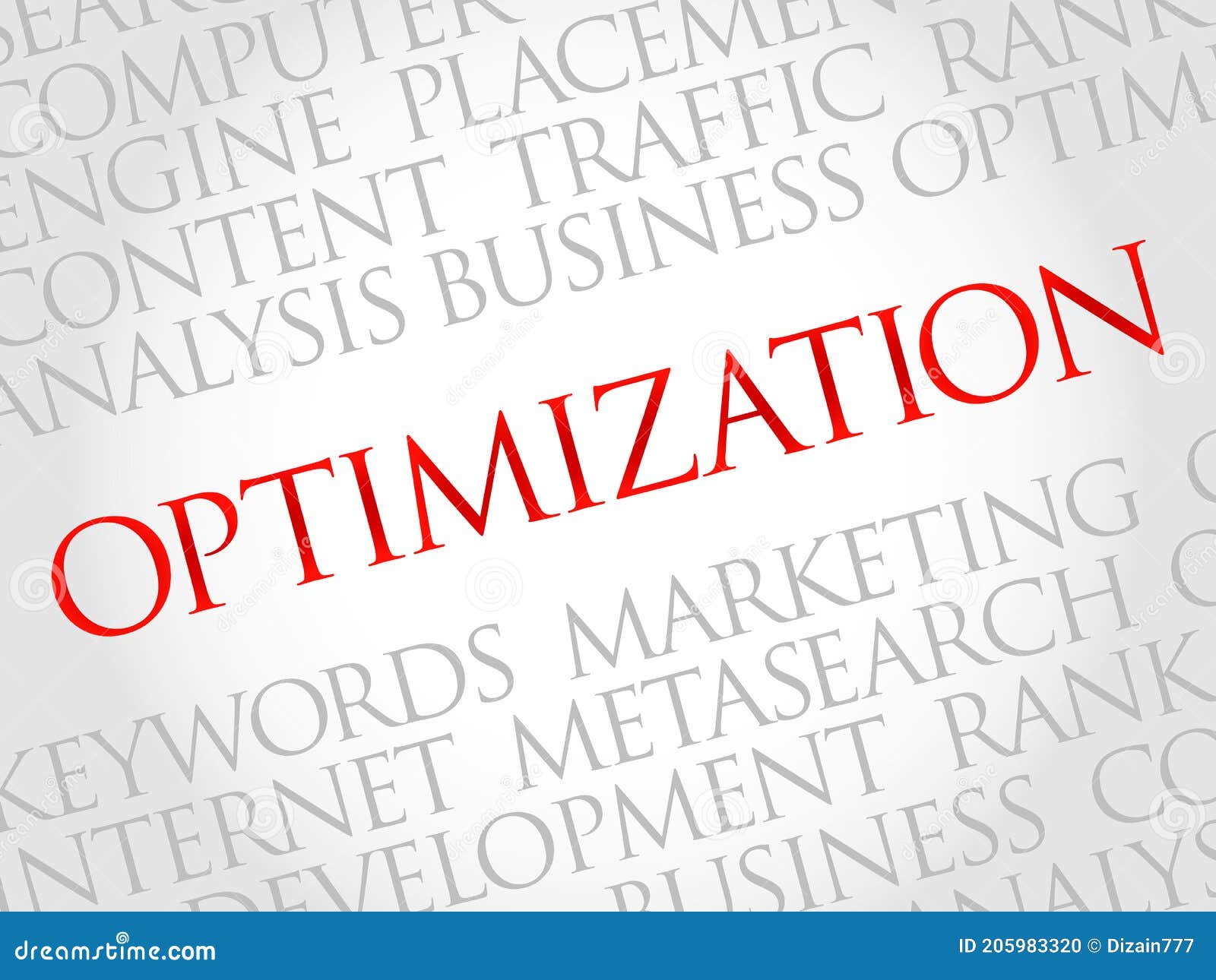 OPTIMIZATION word cloud stock illustration. Illustration of list ...