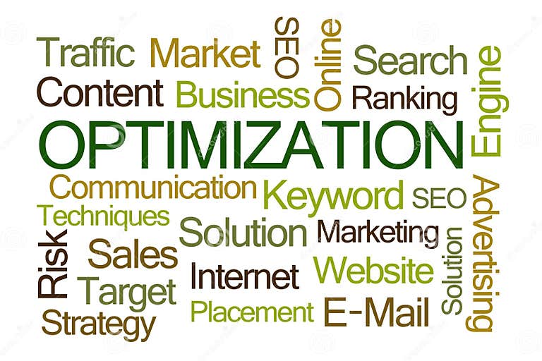 Optimization Word Cloud stock illustration. Illustration of sales ...