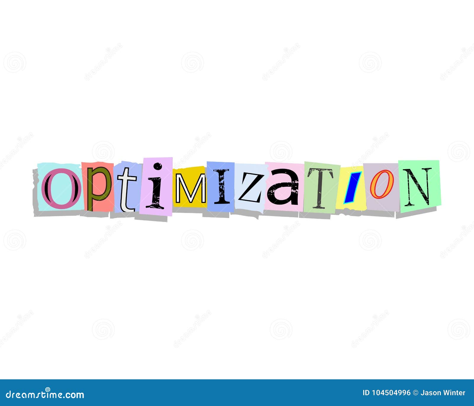 Optimization Paper Letters stock vector. Illustration of potential ...