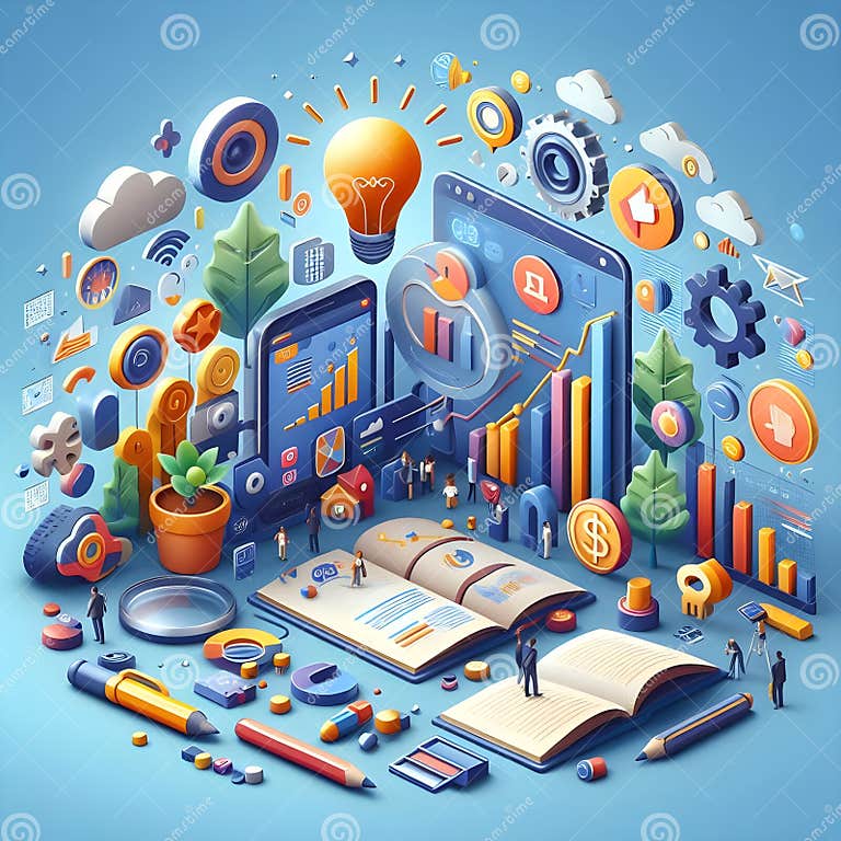 OPTIMIZE AD SPEND with ONLINE ADVERTISING ANALYTICS Stock Illustration ...