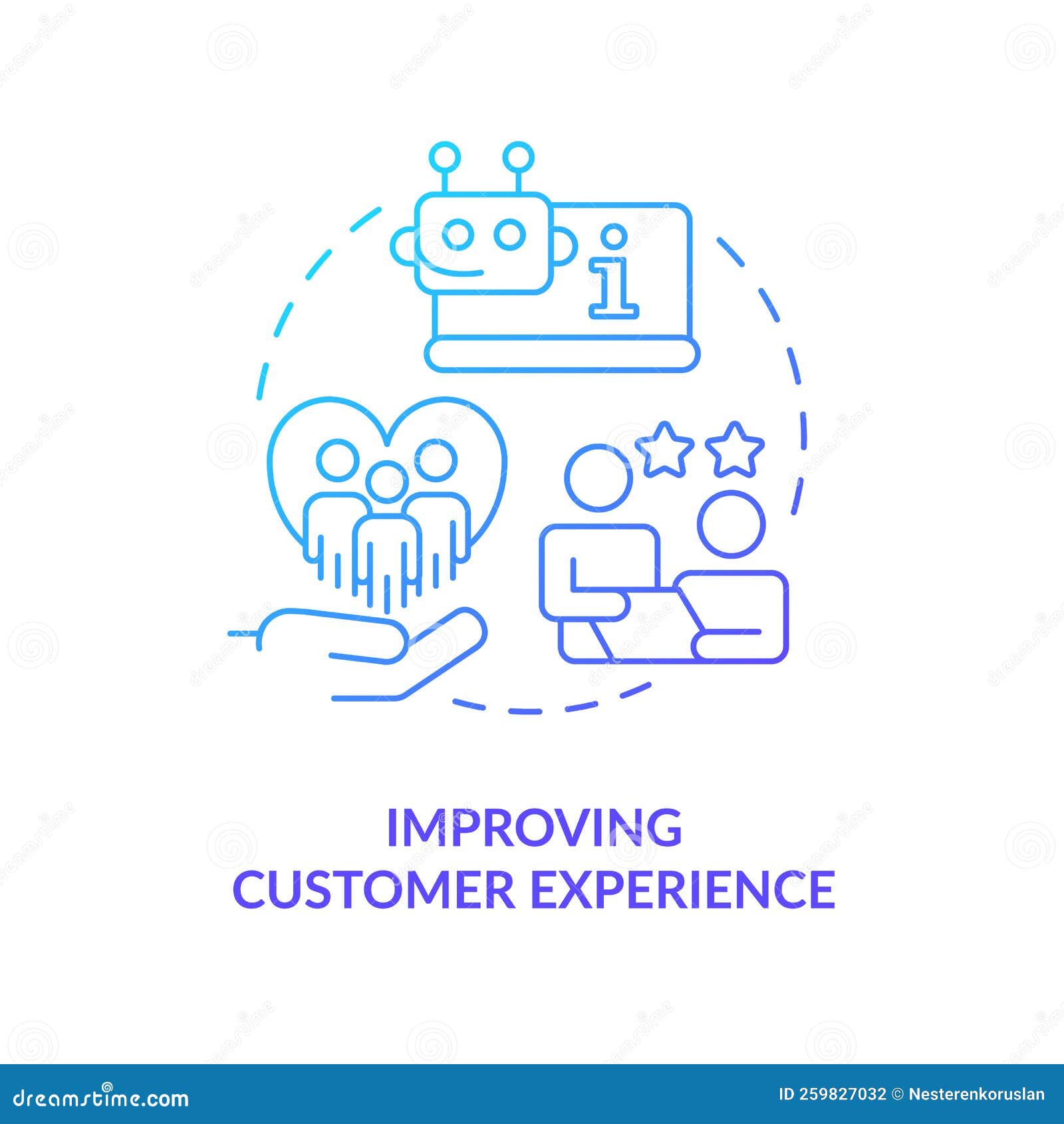 Optimize Customer Digital Experience Blue Gradient Concept Icon Stock ...