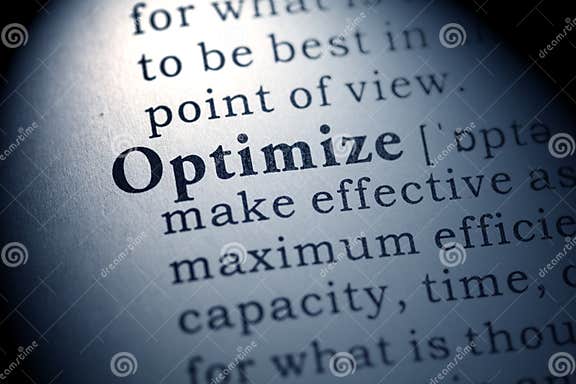 Definition of the Word Optimize Stock Photo - Image of printing, page ...