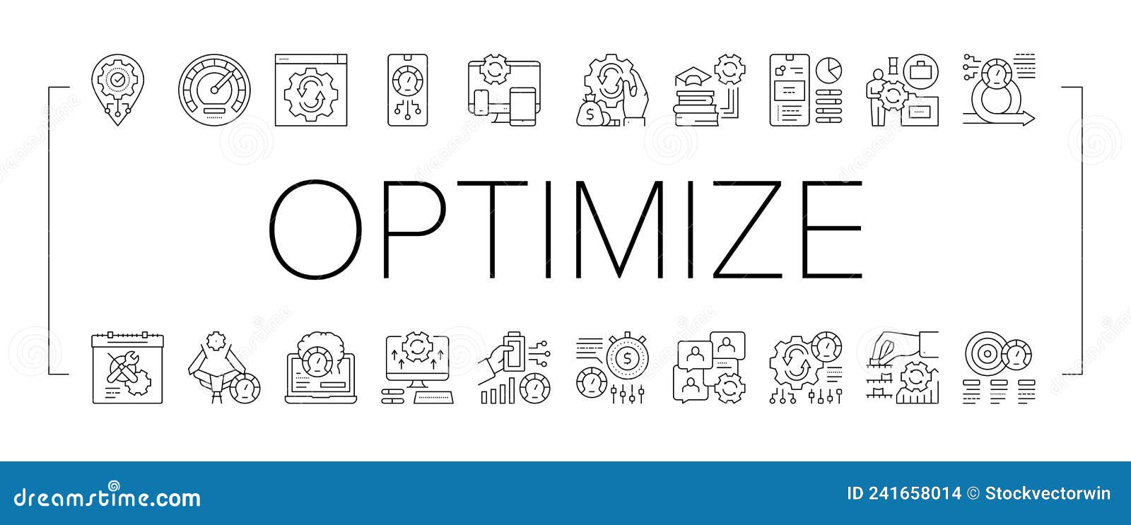 Optimize Operations Collection Icons Set Vector . Stock Vector ...