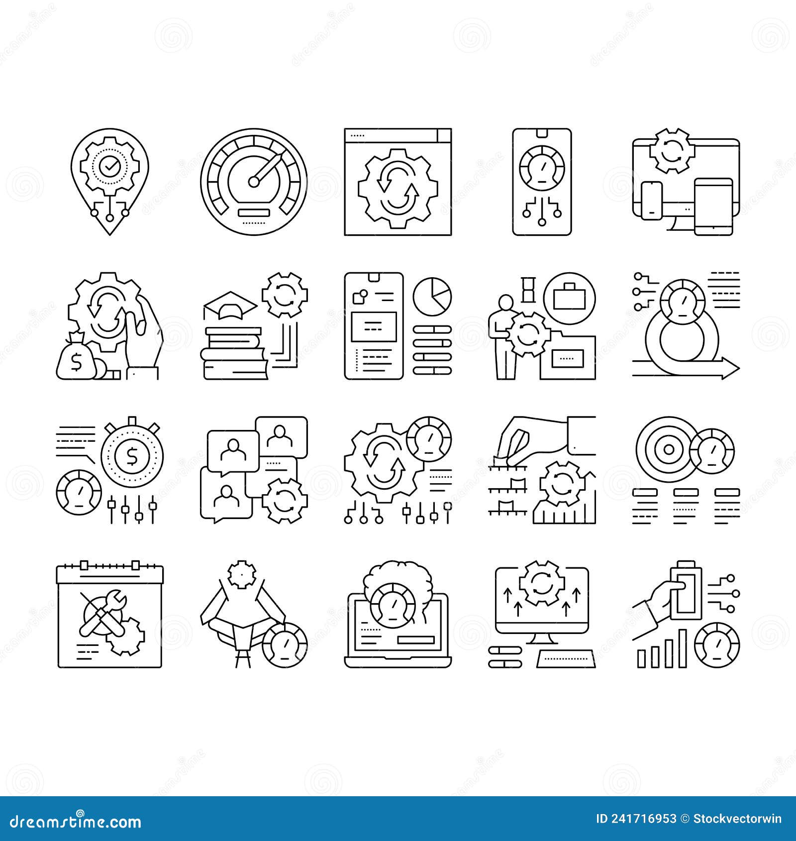Optimize Operations Collection Icons Set Vector . Stock Vector ...