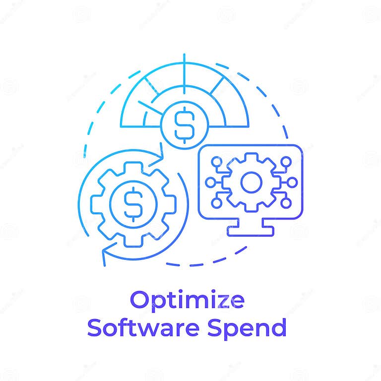 Optimize Software Spend Blue Gradient Concept Icon Stock Vector ...