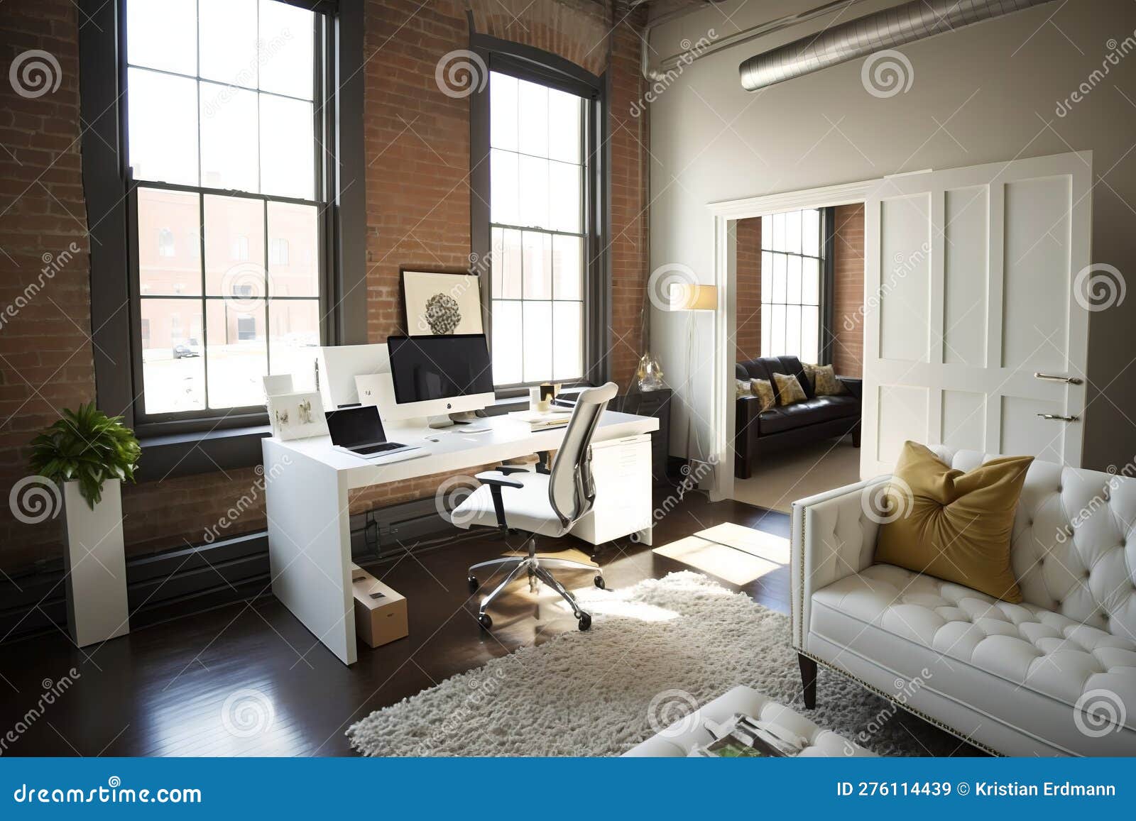 Practical Home Office: Built-in Desk, Ergonomic Chair, and Organized ... Practical Home Office: Built-in Desk, Ergonomic Chair, and Organized ...