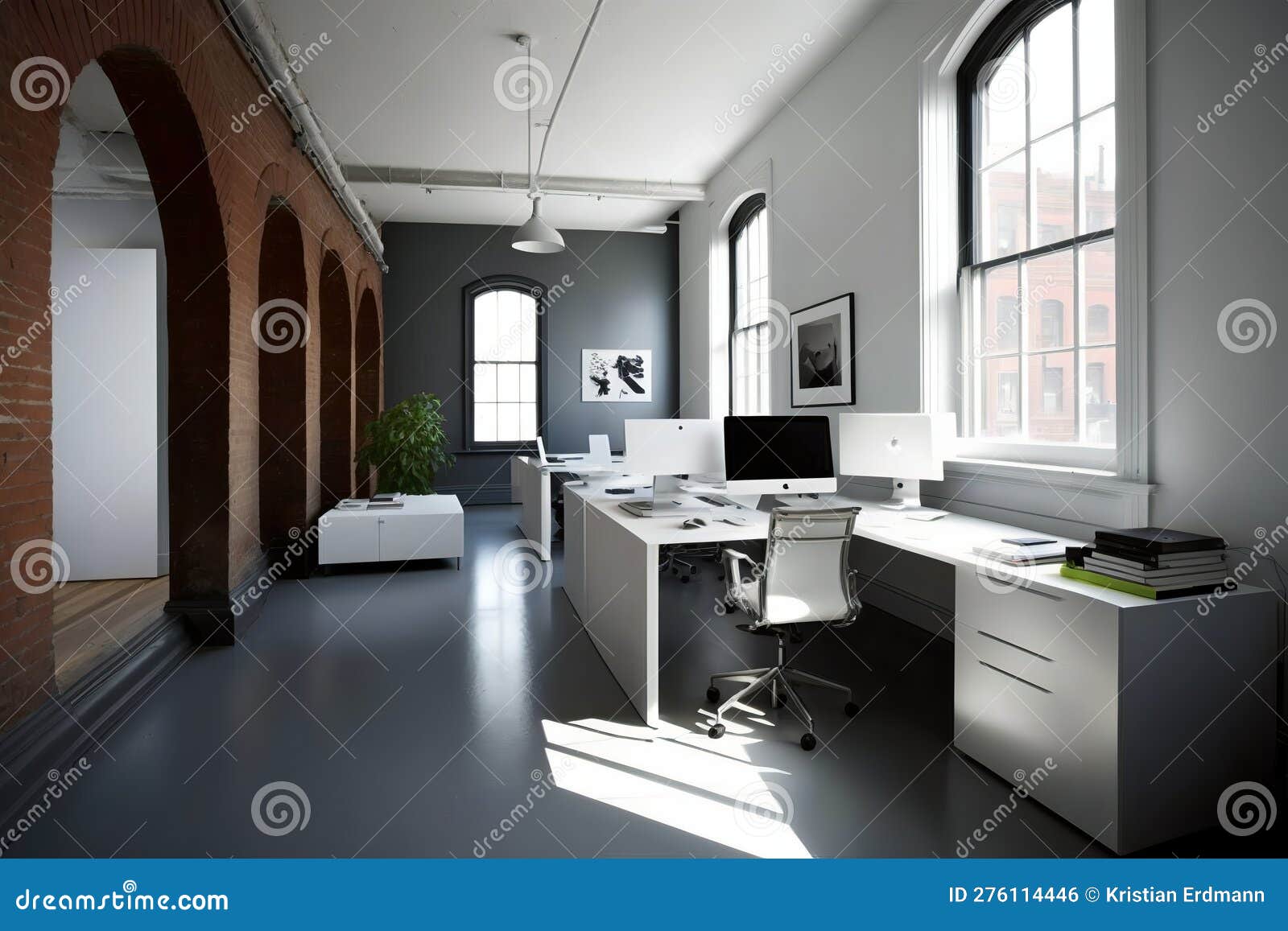 Practical Home Office: Built-in Desk, Ergonomic Chair, and Organized ...