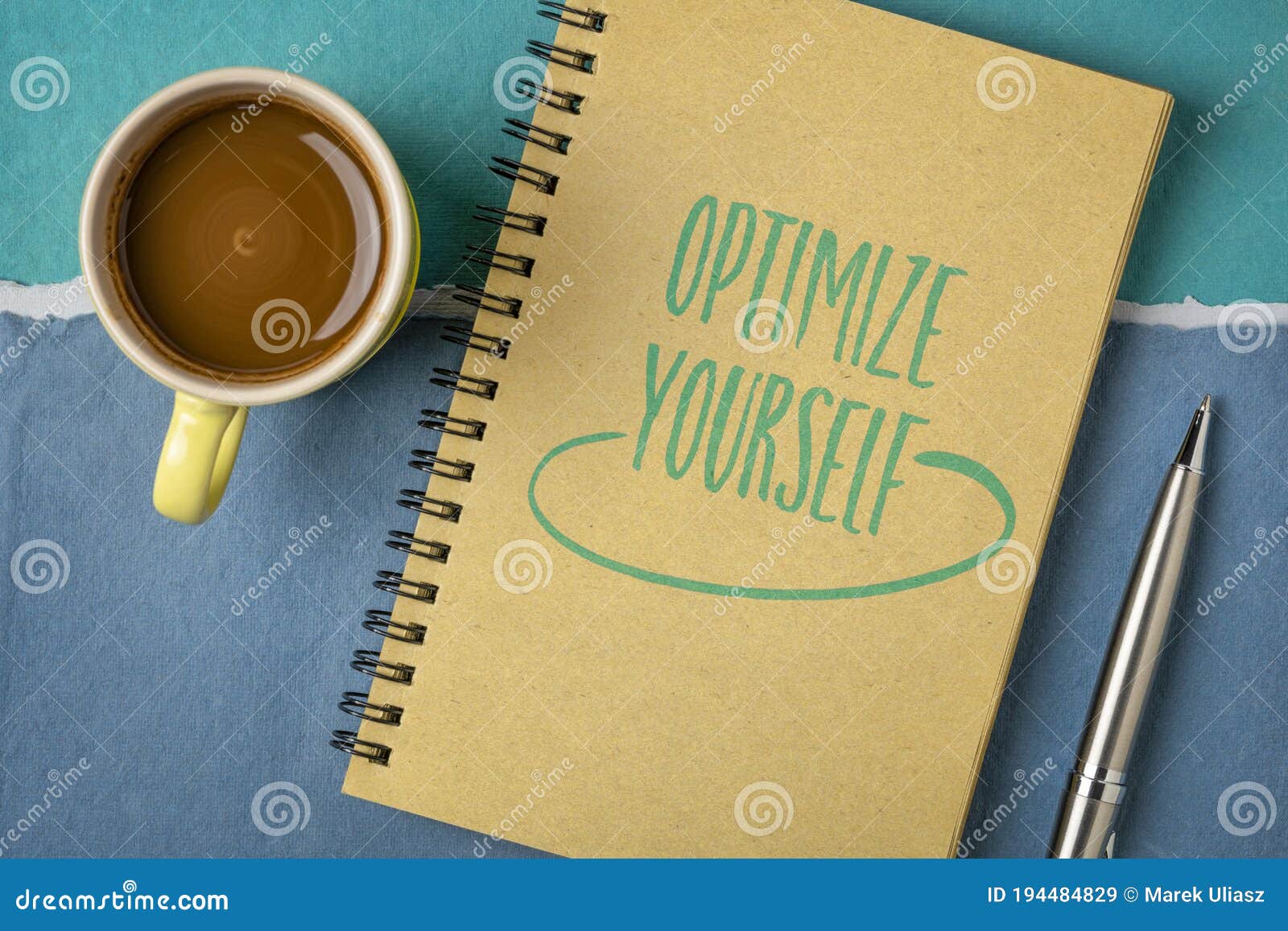 Optimize Yourself Inspirational Note Stock Image - Image of personal ...