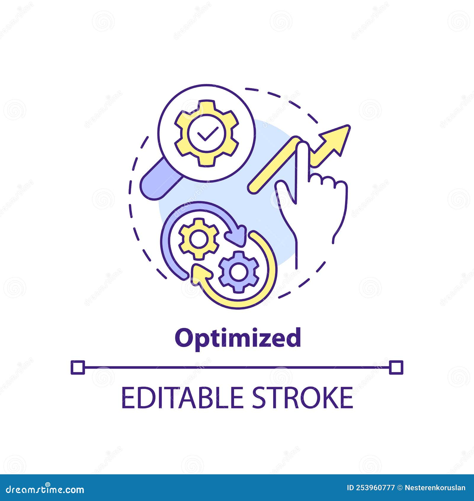 Optimized concept icon stock vector. Illustration of editable - 253960777
