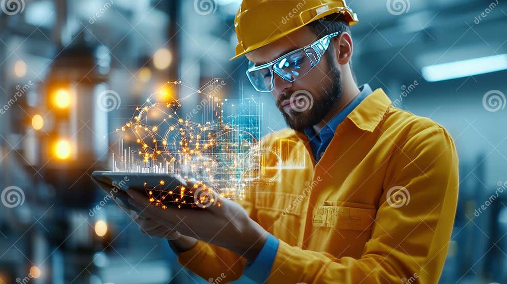 Optimized Industrial Control Systems and Data Process Stock Illustration - Illustration of ...