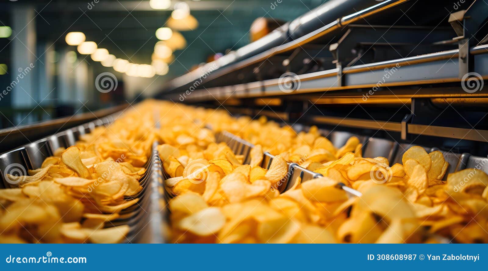 Optimizing Assembly Line Efficiency Packaging Crispy Potato Chips on a ...