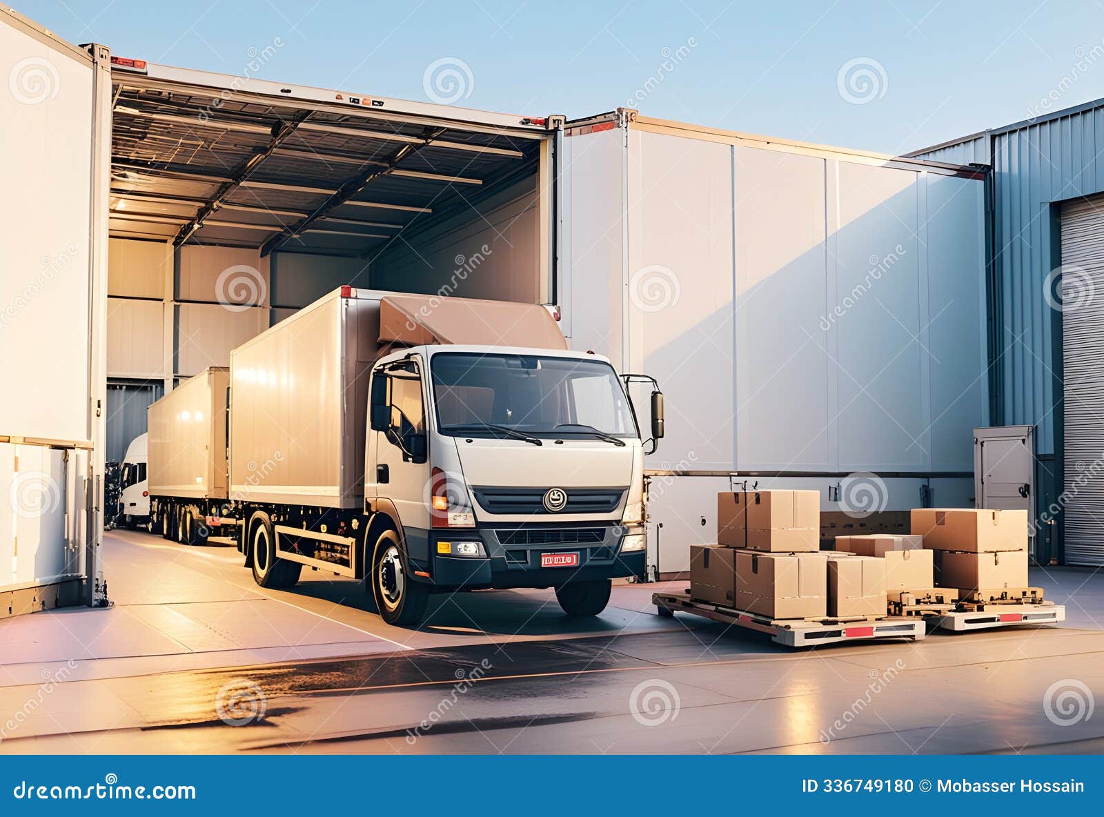 Delivery Van Loaded With Cardboard Boxes Stock Photography ...