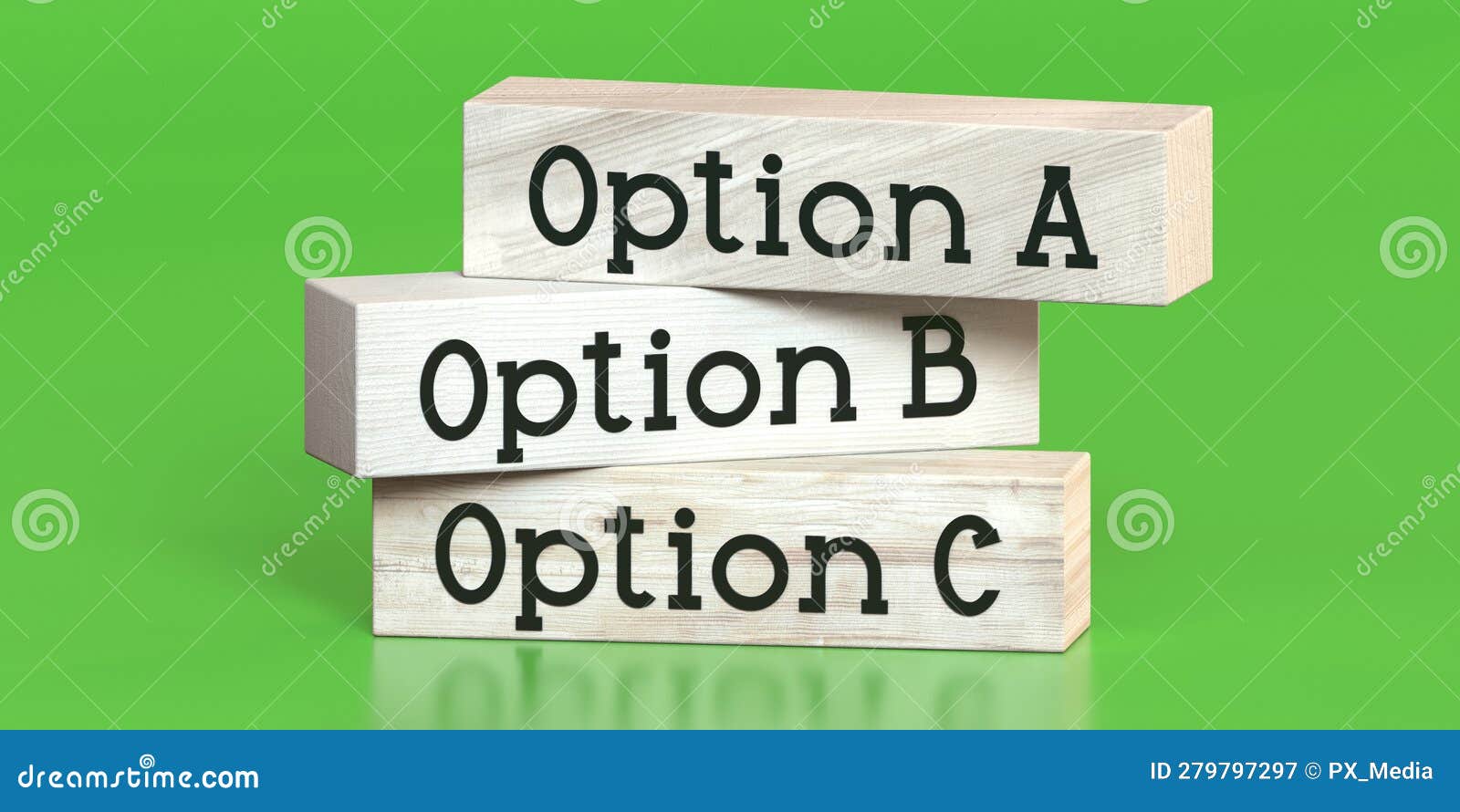 Option a, B, C - Words on Wooden Blocks Stock Illustration ...