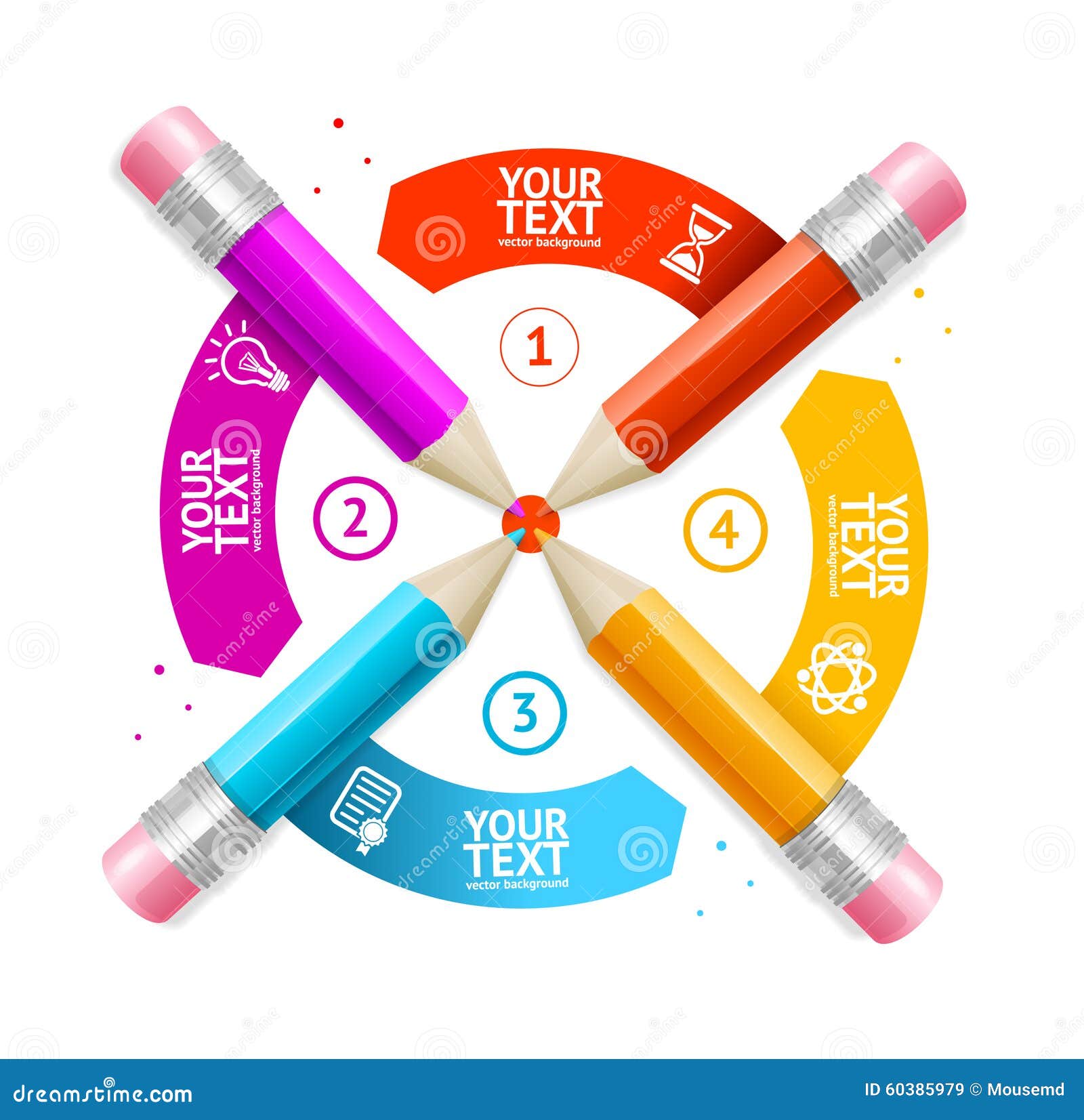 Pencil Infographic Chart Infographic Template Options Vector ...