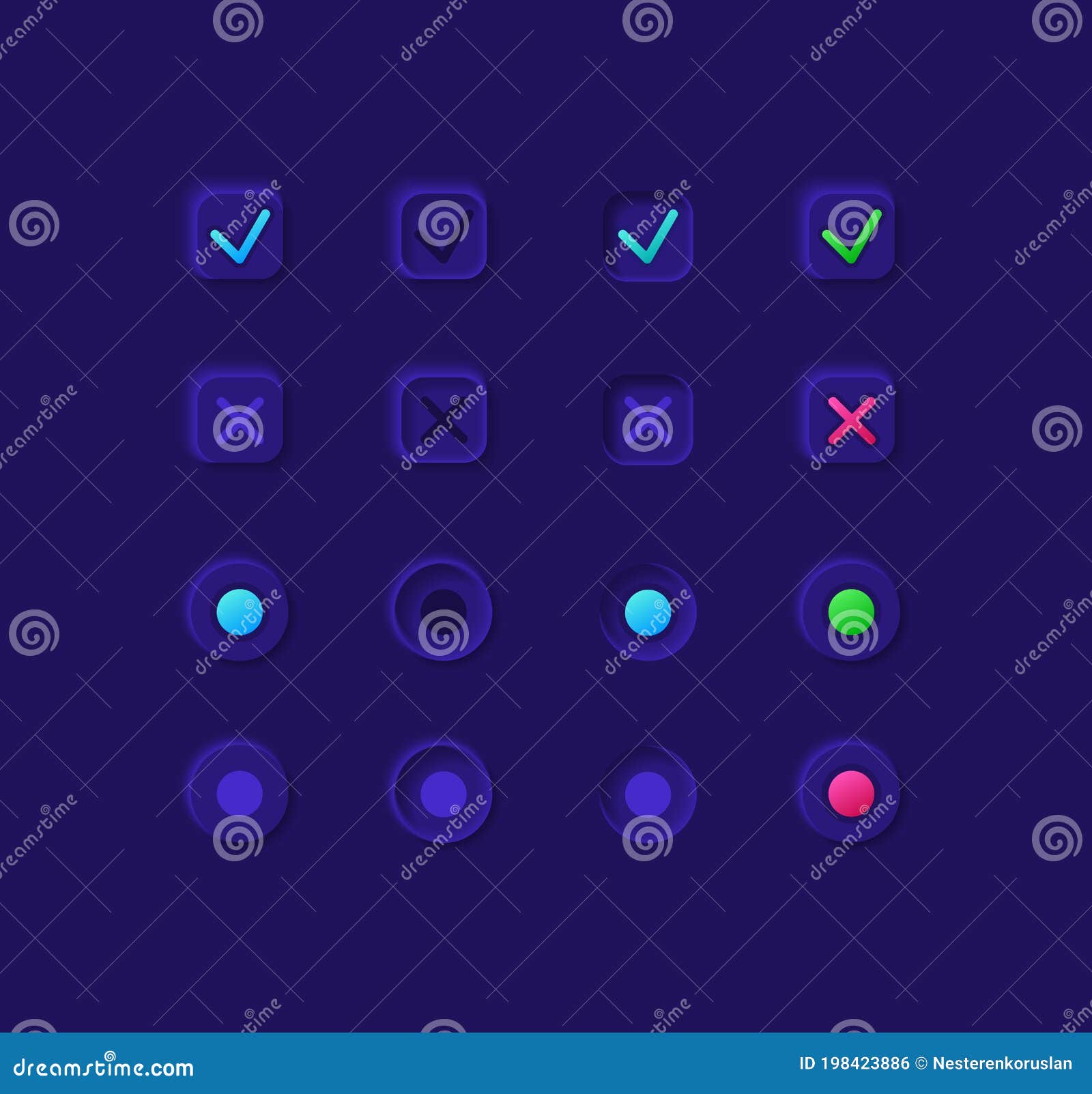 Option Boxes UI Elements Kit Stock Vector - Illustration of marker ...