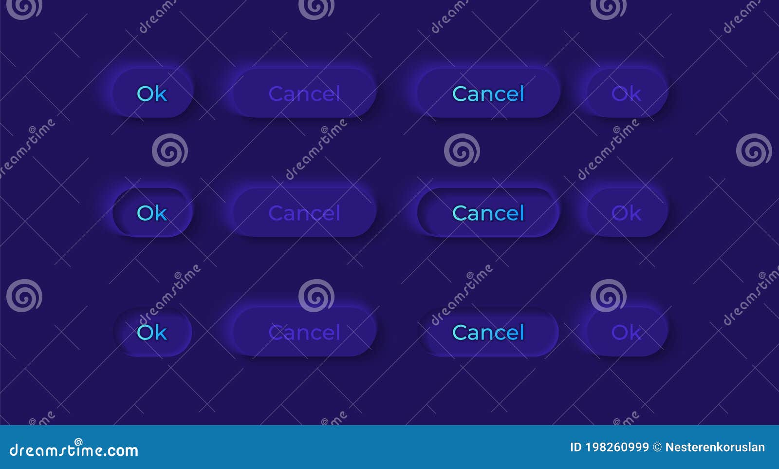 Option Buttons UI Elements Kit Stock Vector - Illustration of mode ...