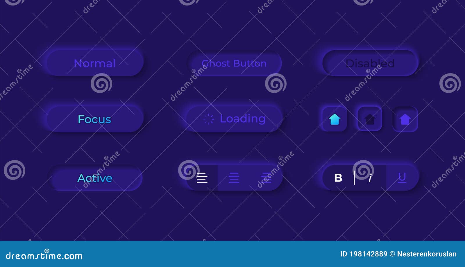 Option Buttons UI Elements Kit Stock Vector - Illustration of home ...