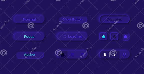 Option Buttons UI Elements Kit Stock Vector - Illustration of home ...