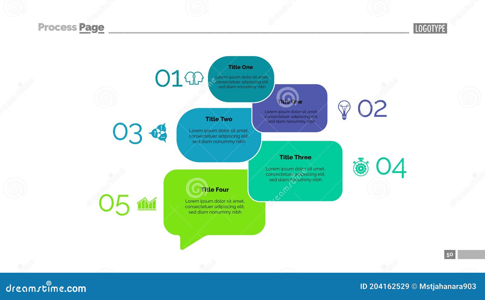 Option Chart with Five Elements Template Stock Vector - Illustration of ...
