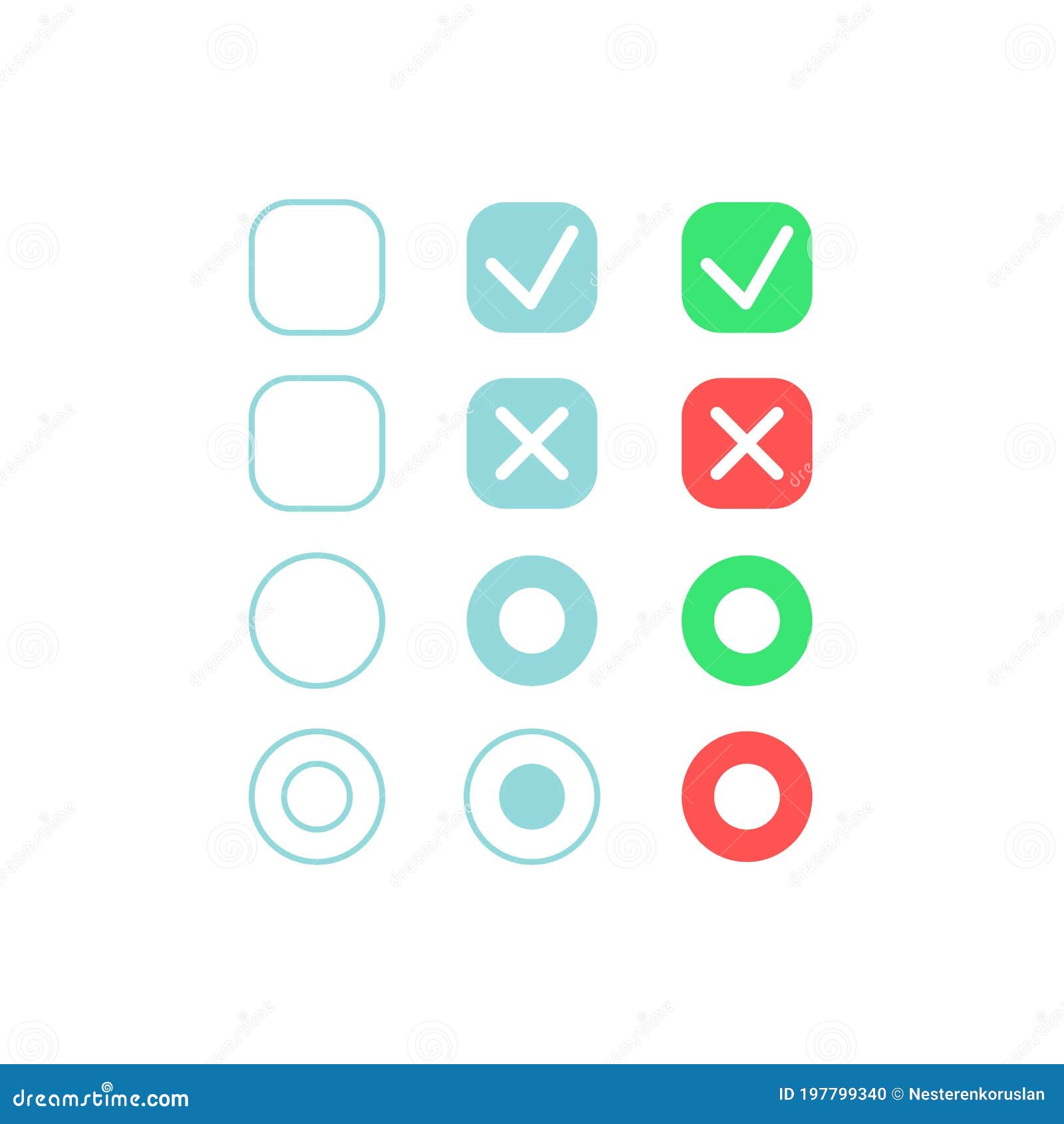 Option Circles UI Elements Kit Stock Vector - Illustration of menu ...