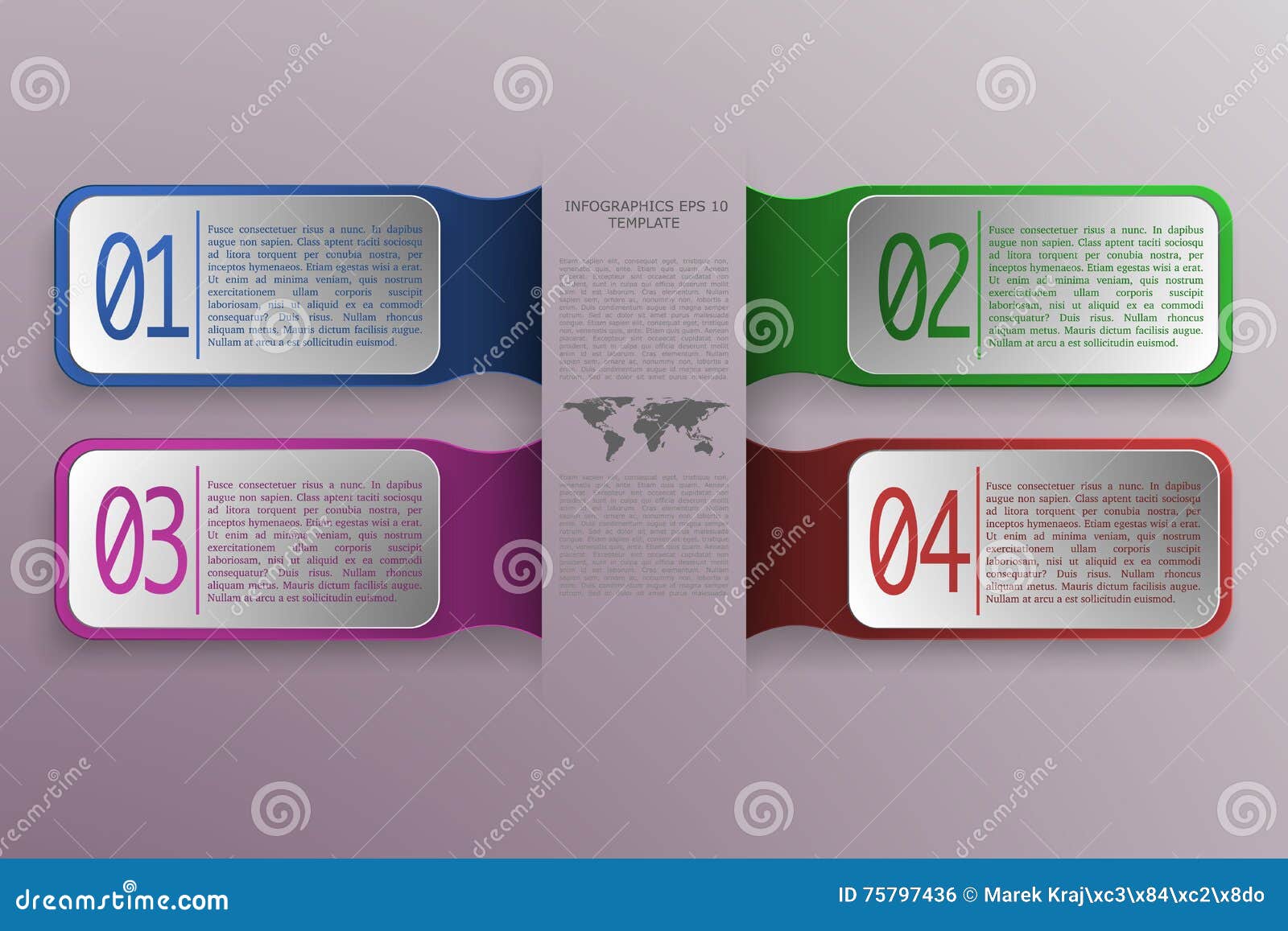 4 Option Infographics with 3D Rectangle Objects in Modern Style Stock ...