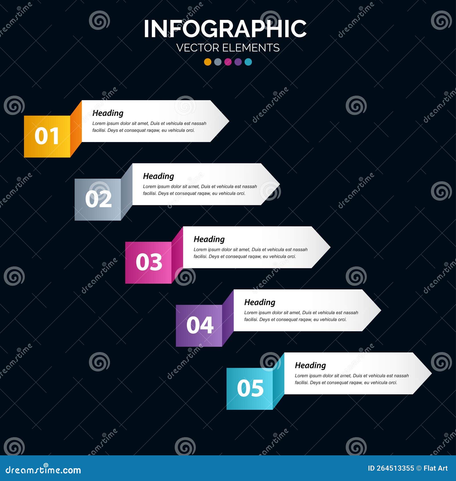 5 Option Infographics Diagram Annual Report Web Design Business Concept ...