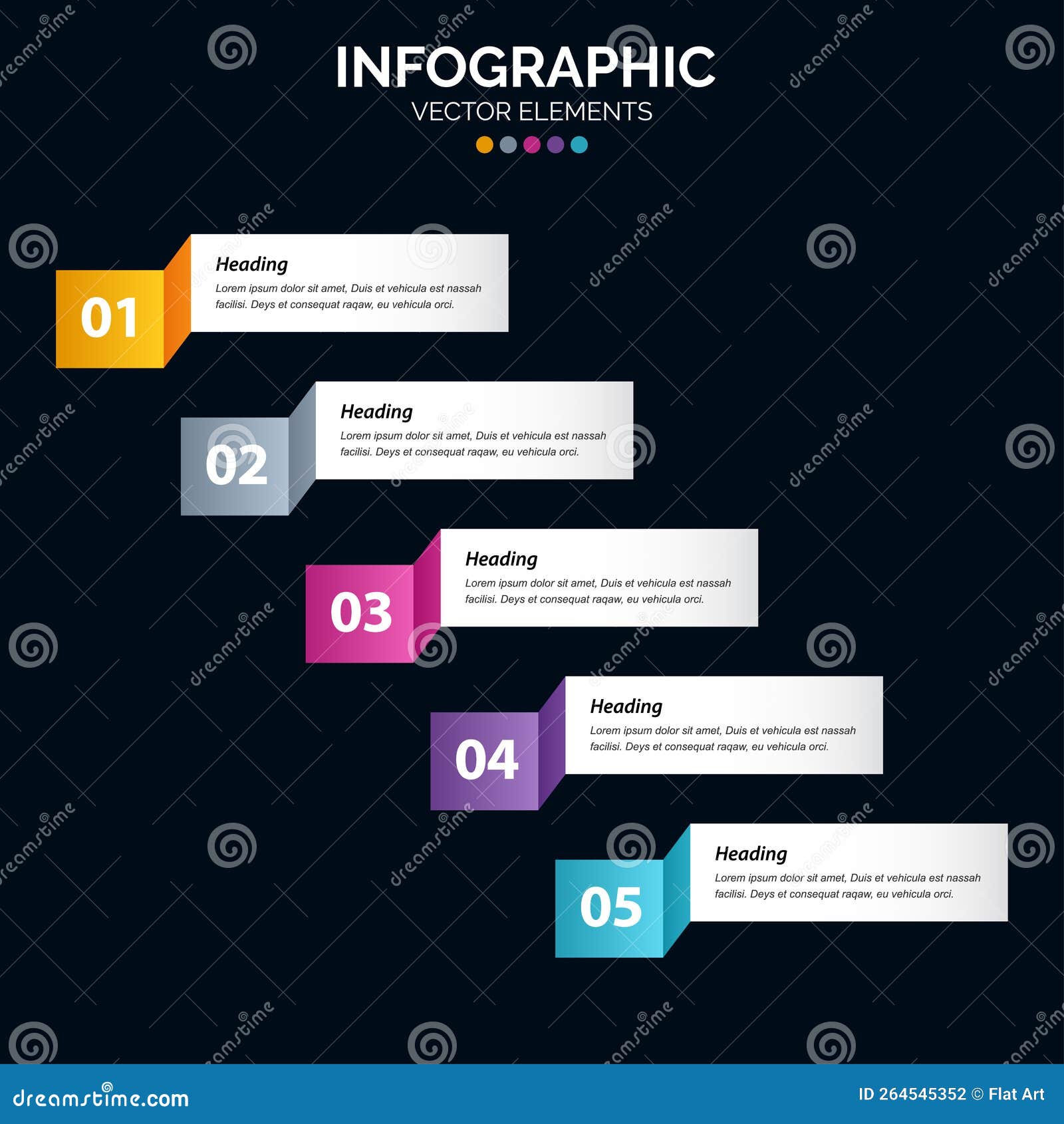 5 Option Infographics Diagram Annual Report Web Design Business Concept ...