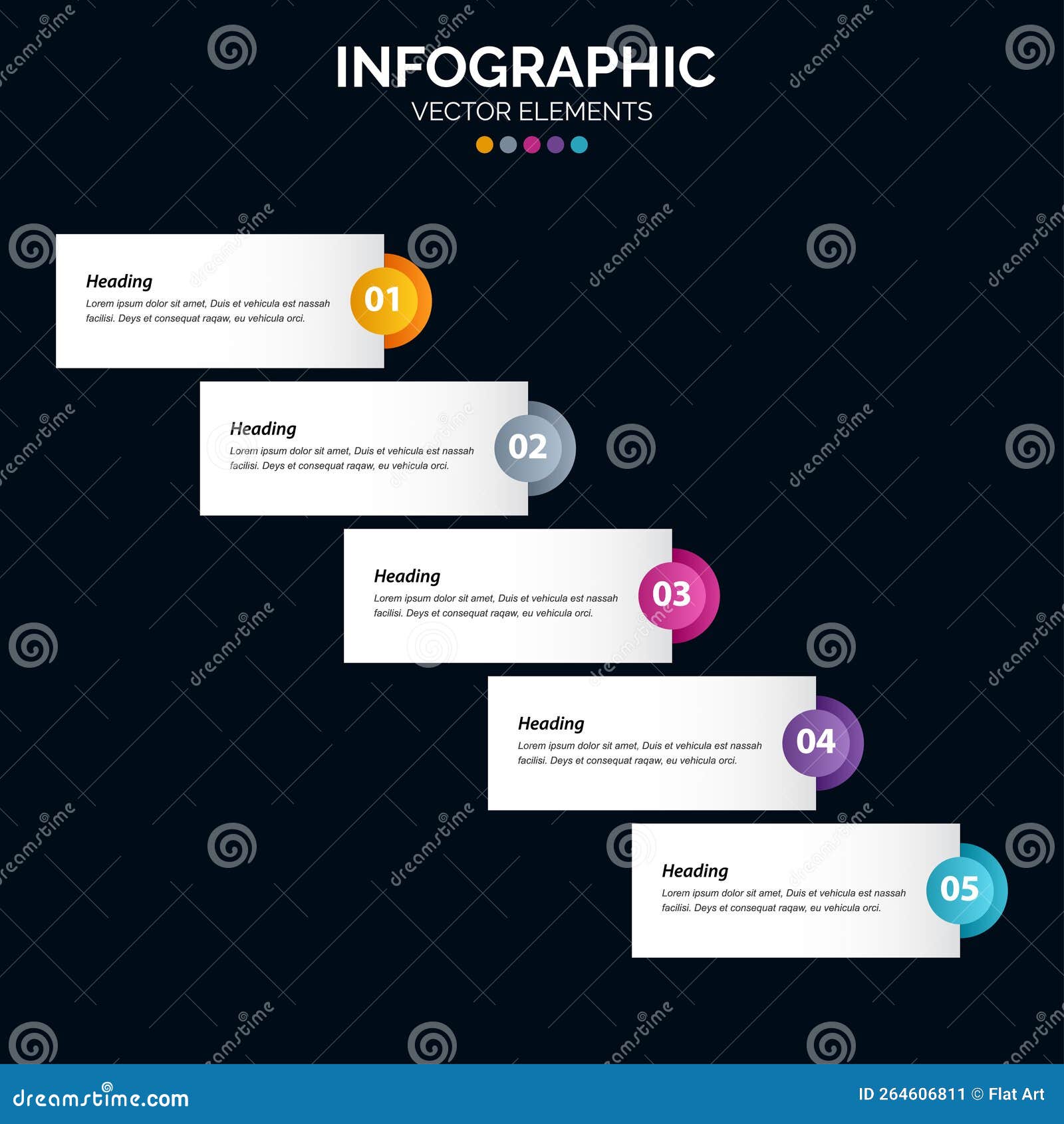 5 Option Infographics Diagram Annual Report Web Design Business Concept ...